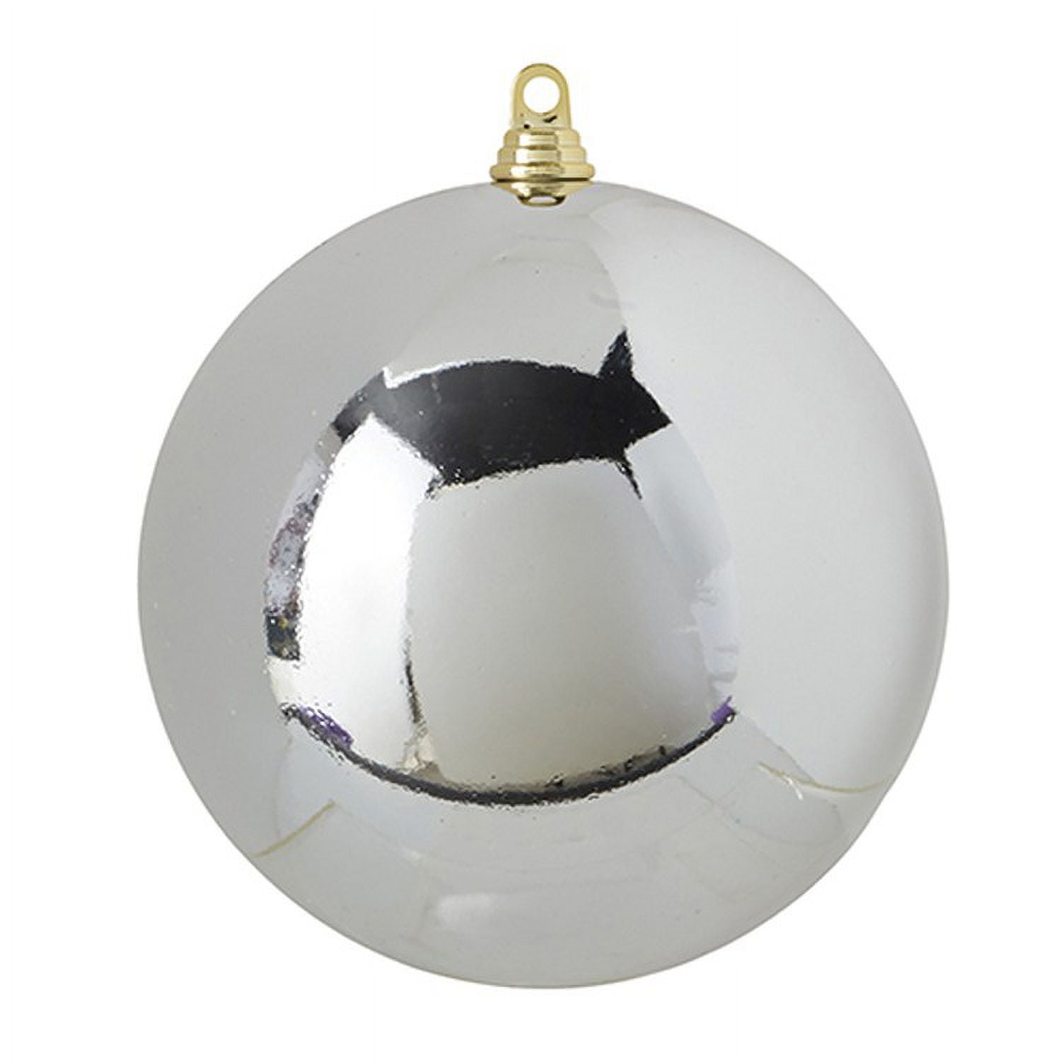 RAZ Imports 10" Shiny Metallic Silver Large Ball Shatterproof Christmas ...
