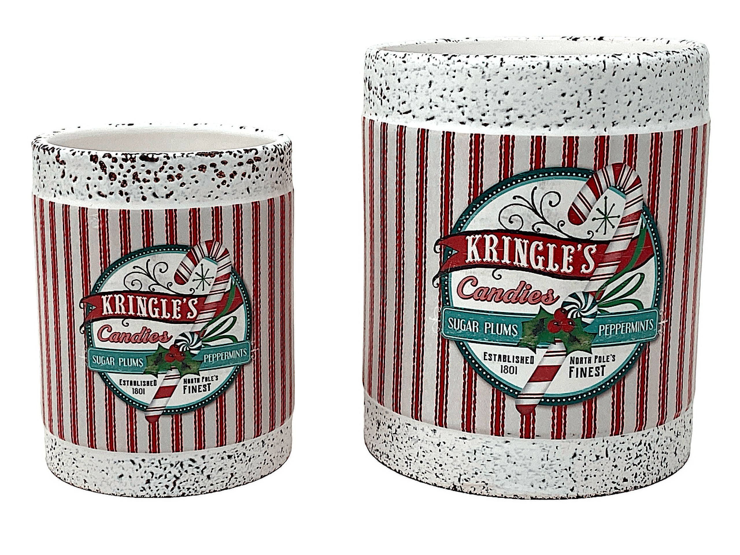 RAZ Imports 2 Assorted Kringle's Candies Pepermints Containers Ceramic ...