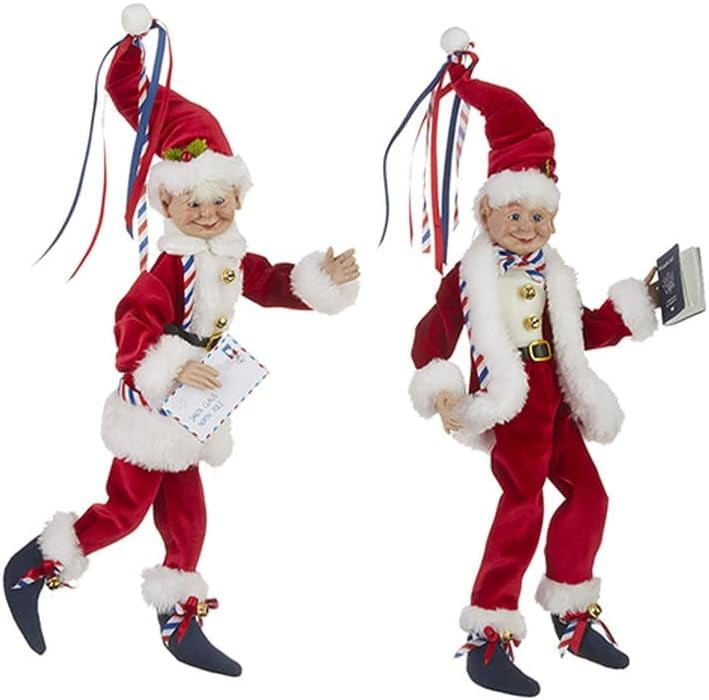 RAZ Imports 2022 Destination Christmas 16" Airmail Posable Elf ...