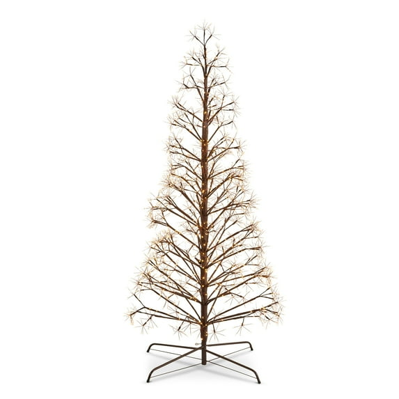 6' Starburst Pre-Lit Brown Artificial Christmas Tree with 2,136 Warm ...
