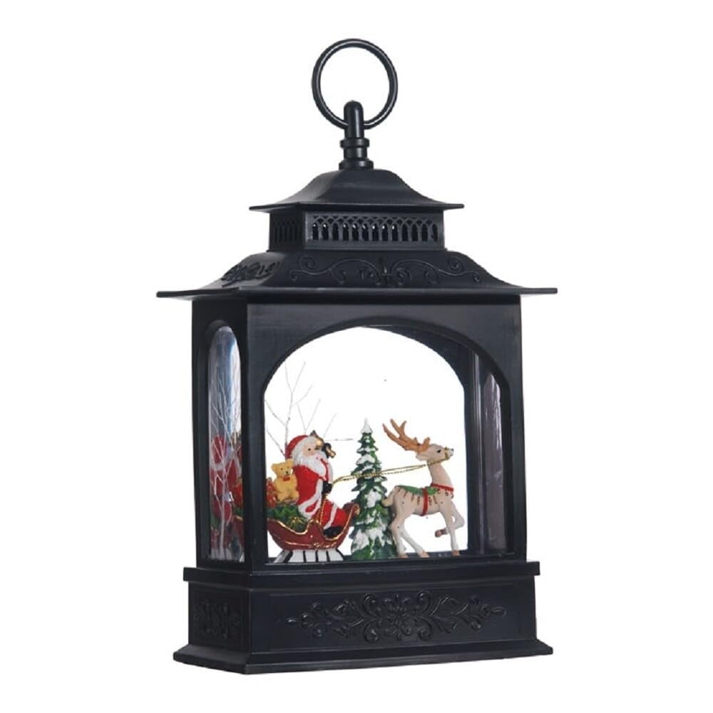 RAZ Imports Santa in Sleigh Water Lantern Lighted Christmas Snow Globe ...