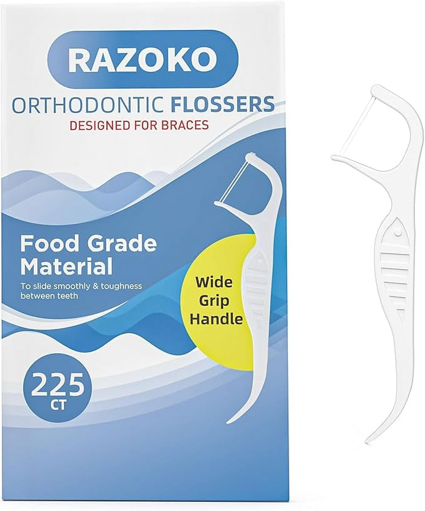 RAZOKO Orthodontic Flossers for Braces, Ortho Twin Line Dental Floss ...