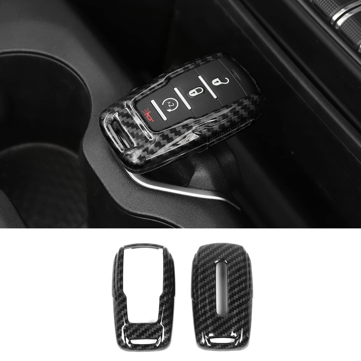 RAZPOY for RAM Key RRF12 Fob Cover, Carbon Fiber Remote Control Cover ...