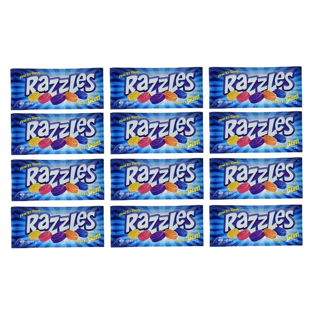 RAZZLES Gum Candy - Original, Sour, Tropical - 1.40 Ounce Pouches ...