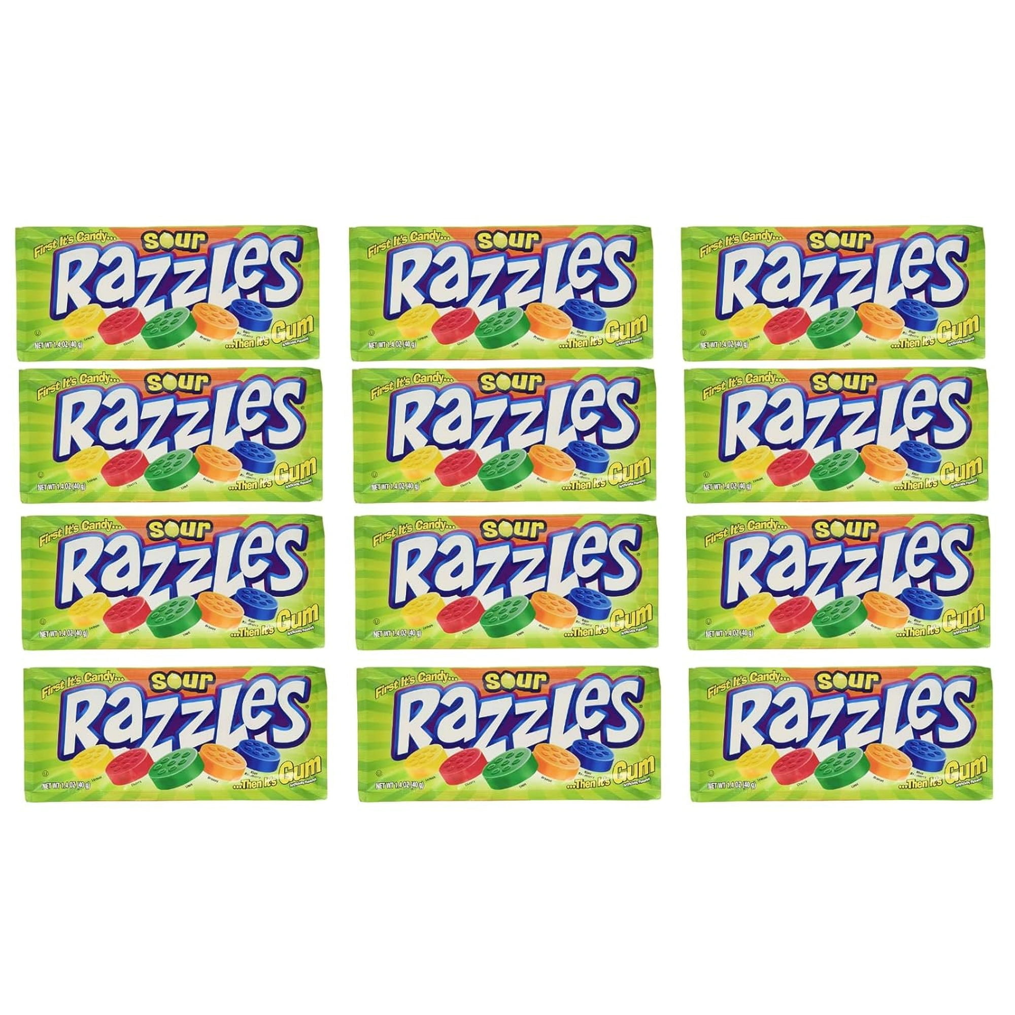 RAZZLES Gum Candy - Original, Sour, Tropical - 1.40 Ounce Pouches ...