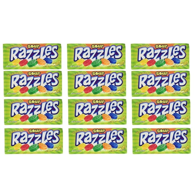 RAZZLES Gum Candy - Original, Sour, Tropical - 1.40 Ounce Pouches ...
