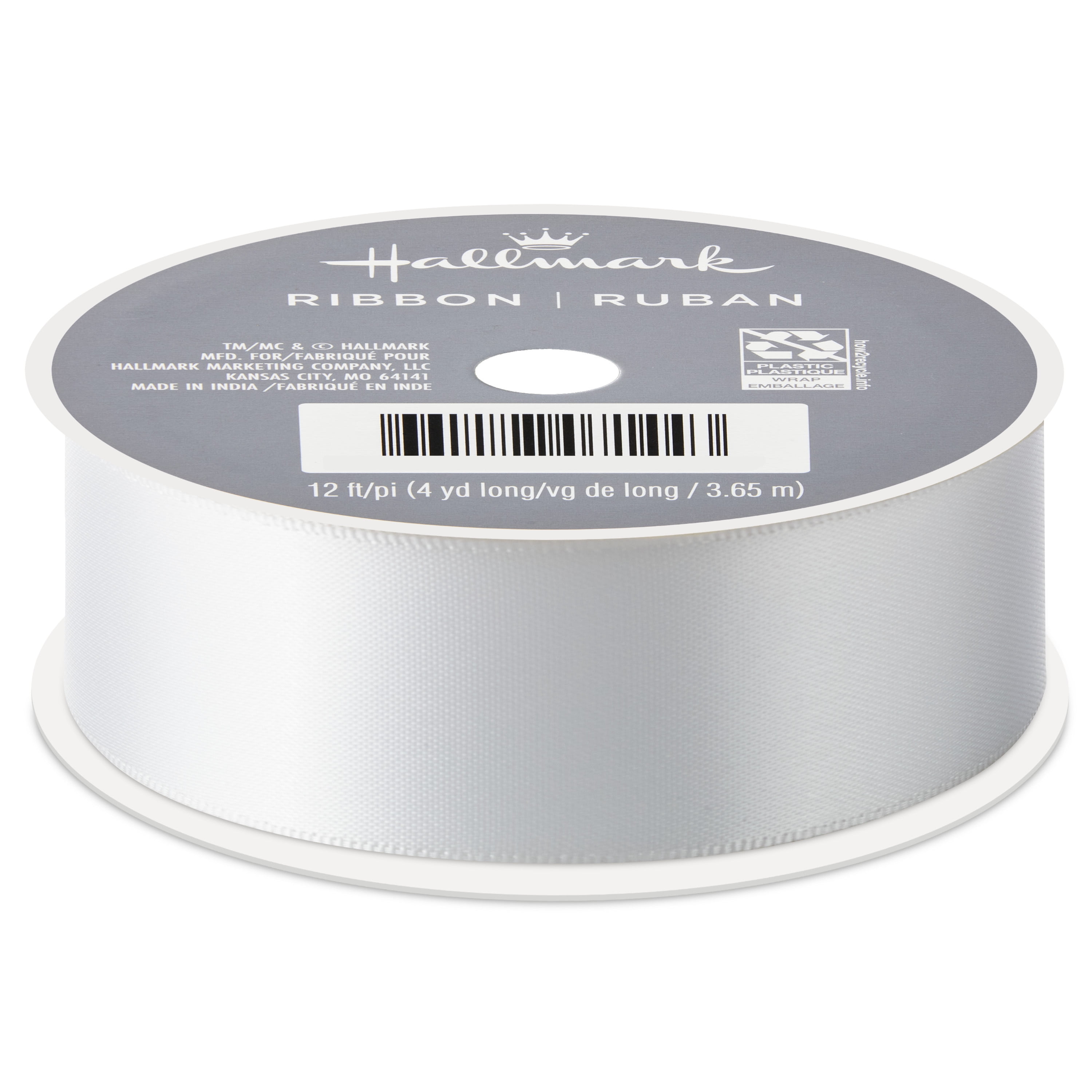 Hallmark Satin Ribbon (White) 12' - Walmart.com