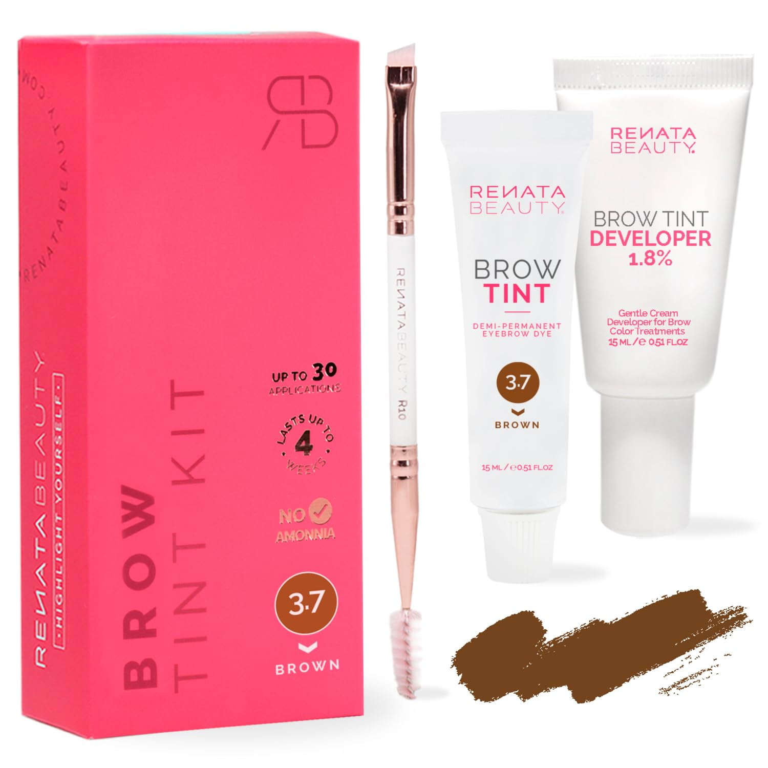 RB RENATA BEAUTY Brow Tint Kit - Eyebrow Tint Set - Dye Kit with Color ...