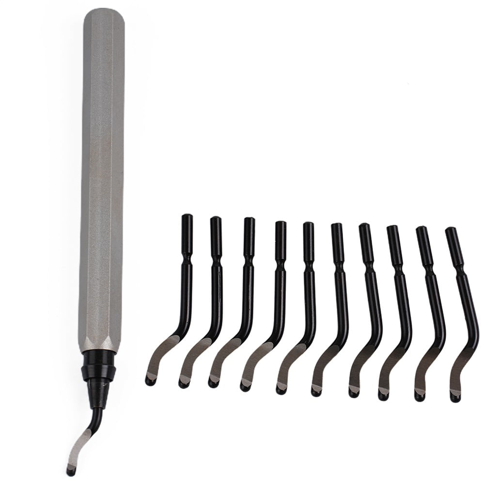 RB1000 Handle Burr Deburring Remover Cutting Tool with 10pcs Rotary Deburr Blade - Walmart.com