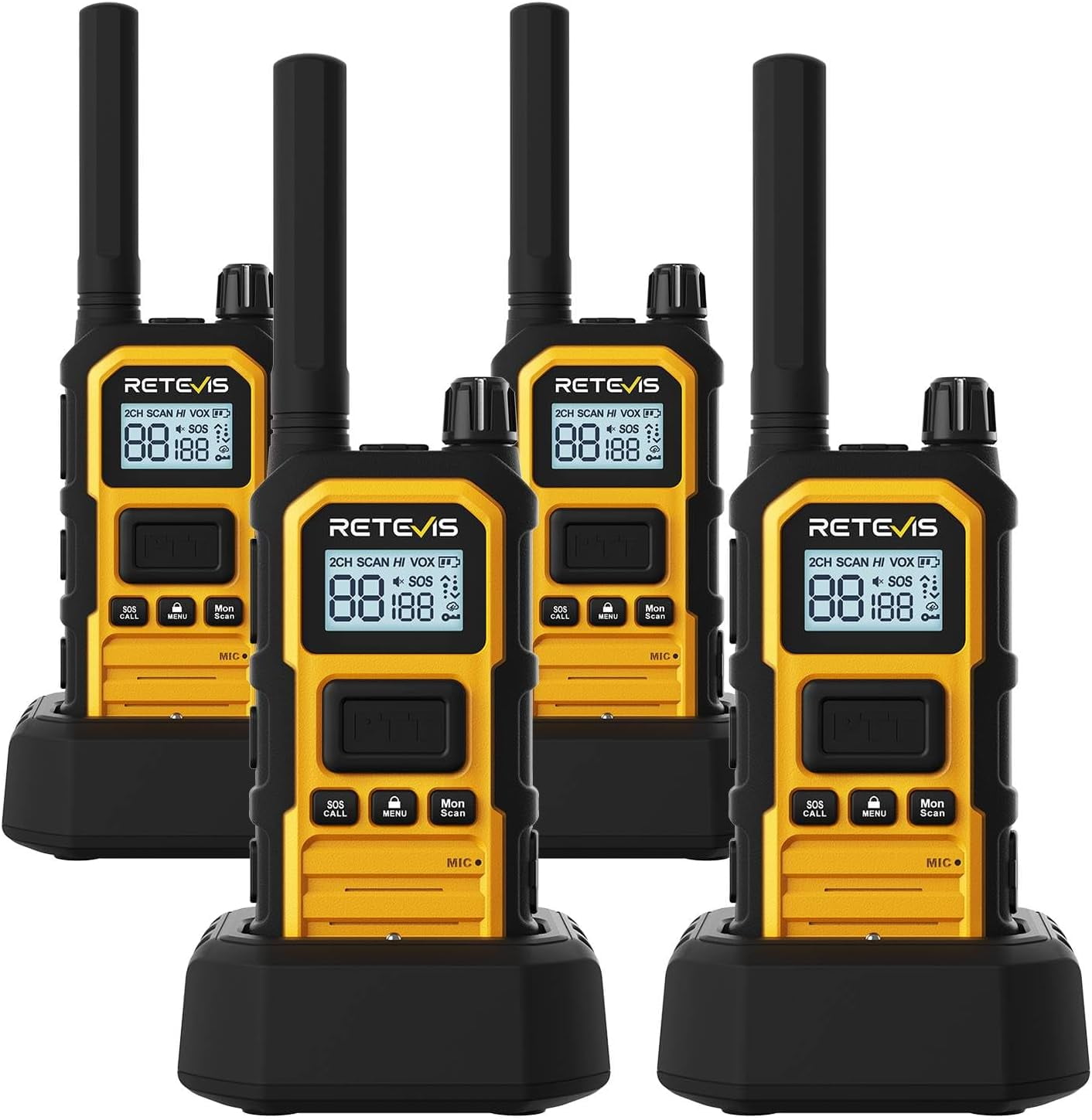 RB48 Plus IP67 Waterproof Heavy Duty Long Range Walkie Talkies, GMRS Radio, Construction Jobsite ...