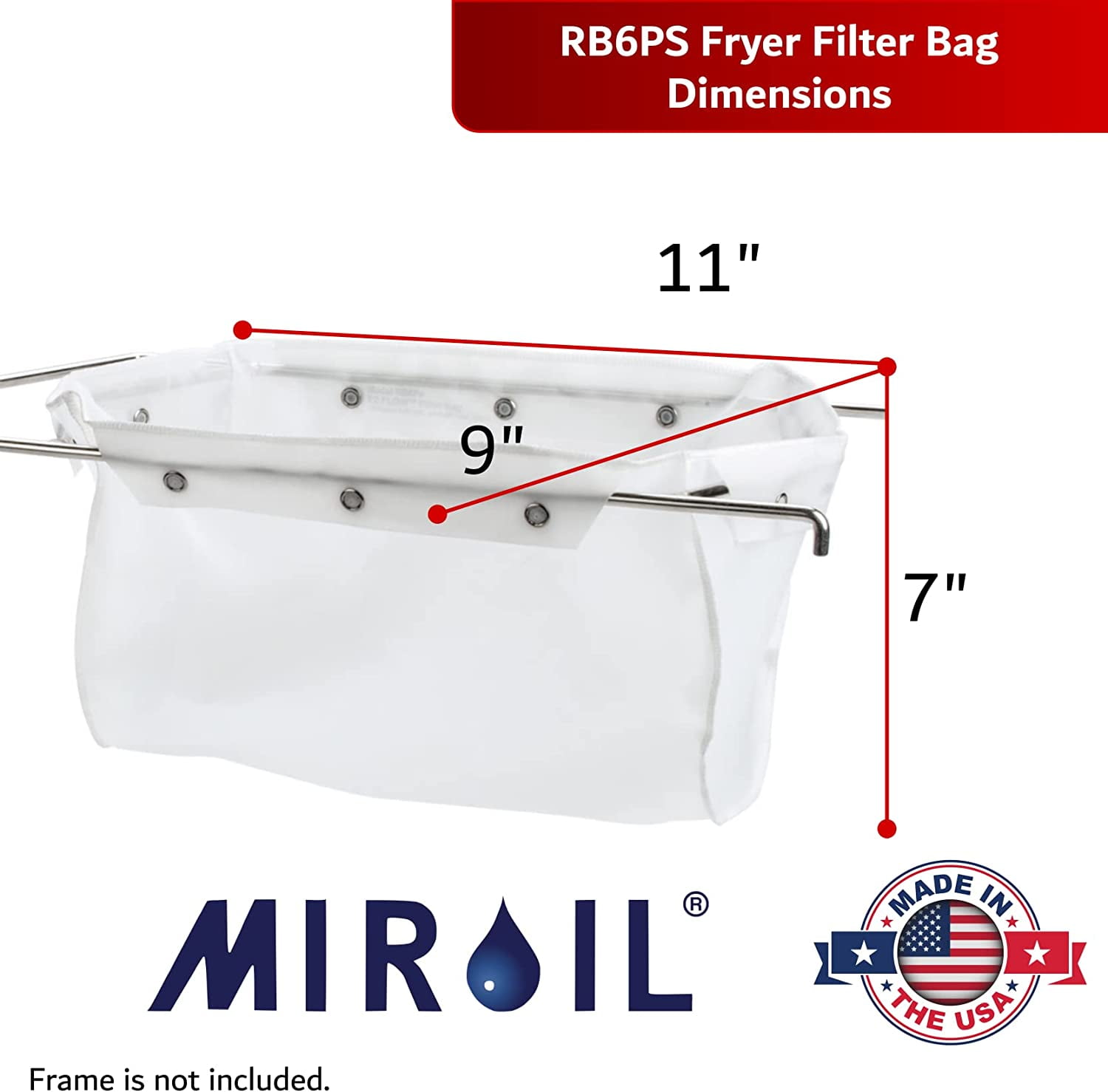RB6PS Flow Deep Fryer Oil Filter Bag - Reusable Grease Strainer to ...
