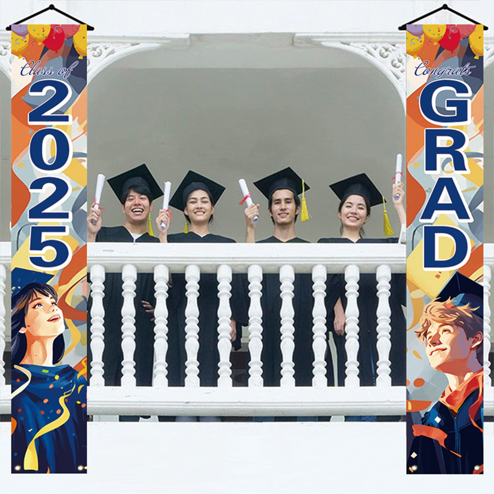 RBCKVXZ 2025 Graduation Banner Class of 2025 Congrats Grad Porch Sign ...