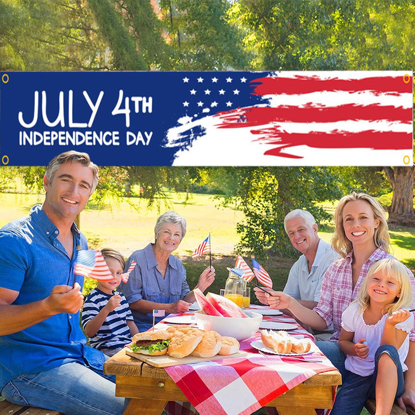 RBCKVXZ 4th of July Decorations Banner Large Outdoor Patriotic Memorial ...