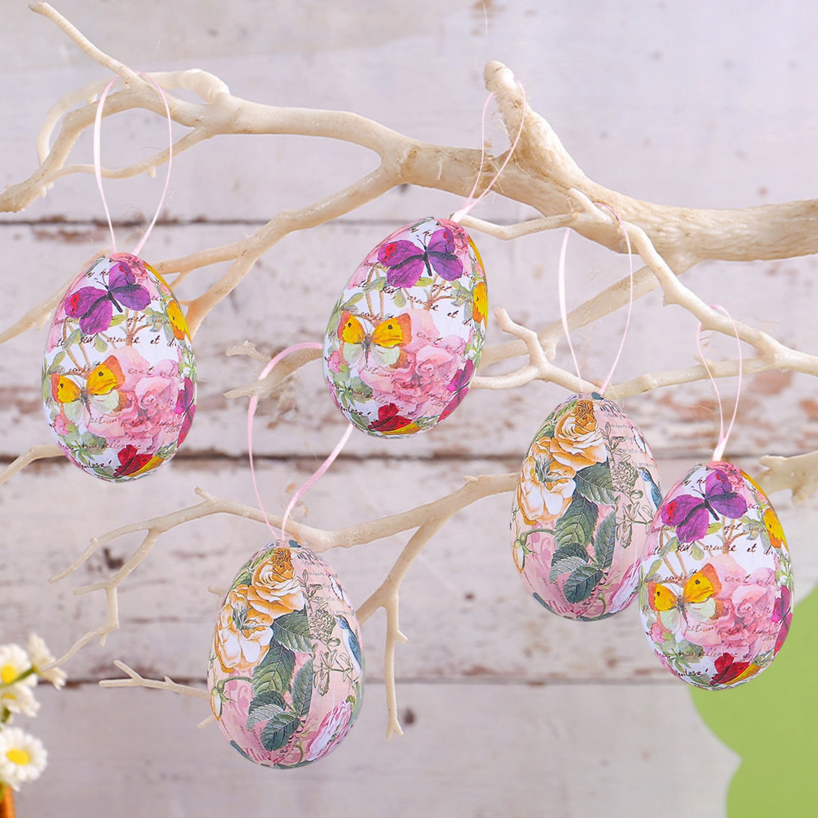 RBCKVXZ 6PCS Easter Hanging Eggs, DIY Painting Simulation Decoratons ...