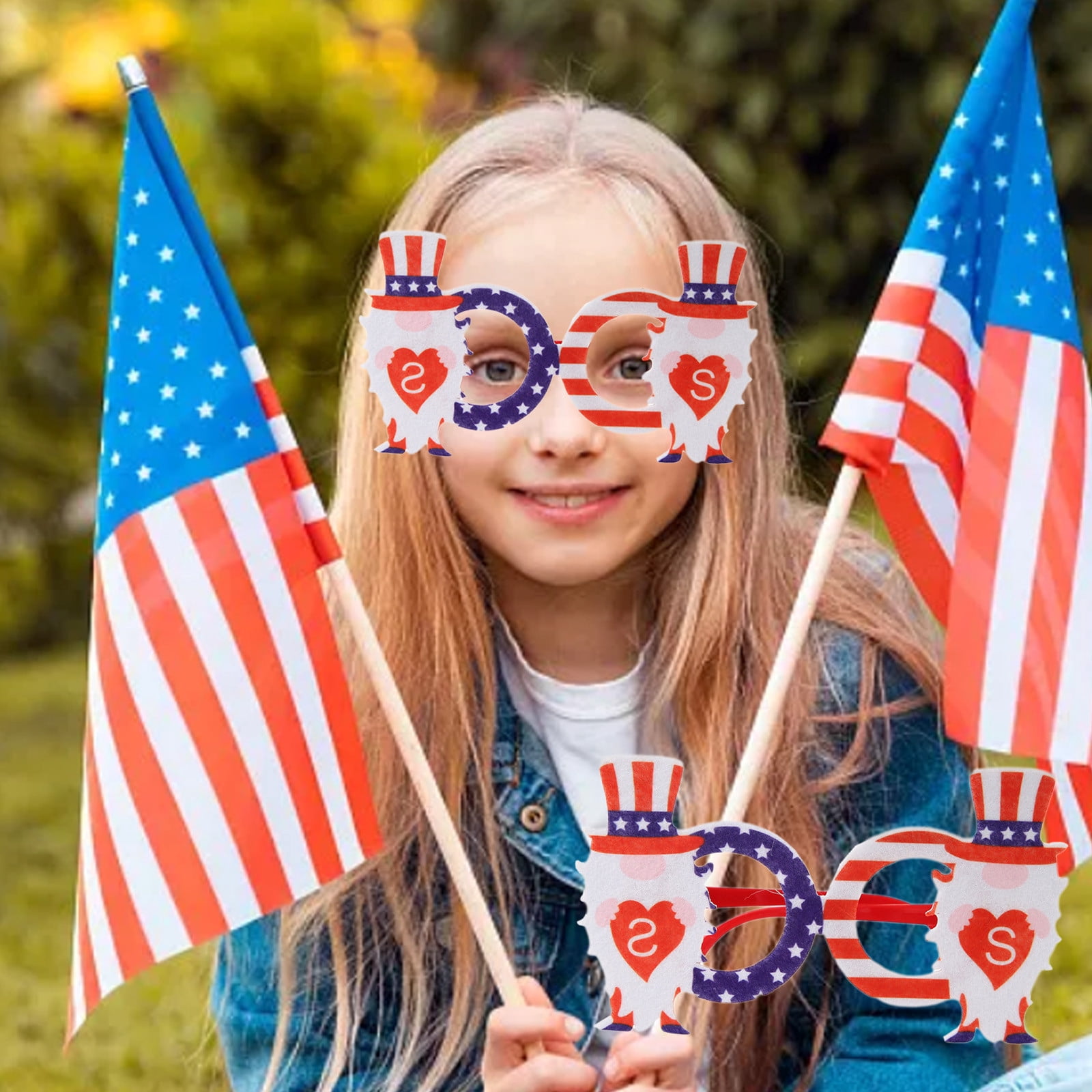 RBCKVXZ American Flag Glasses, Felt USA Patriotic Party Sunglasses, 4th ...