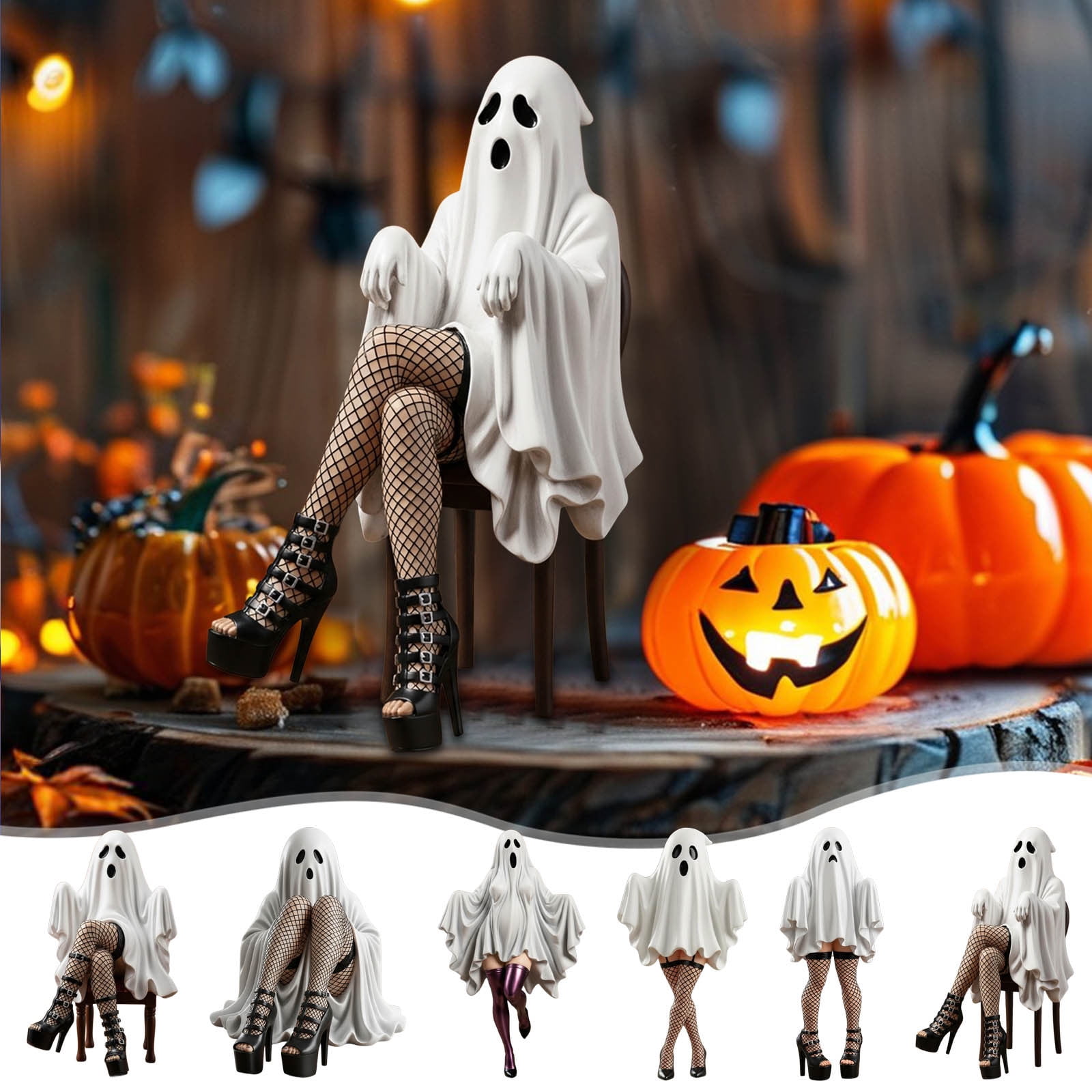 RBCKVXZ Cute Ghost Figurine, Phantom Witch Decorative Ornament, Horror ...