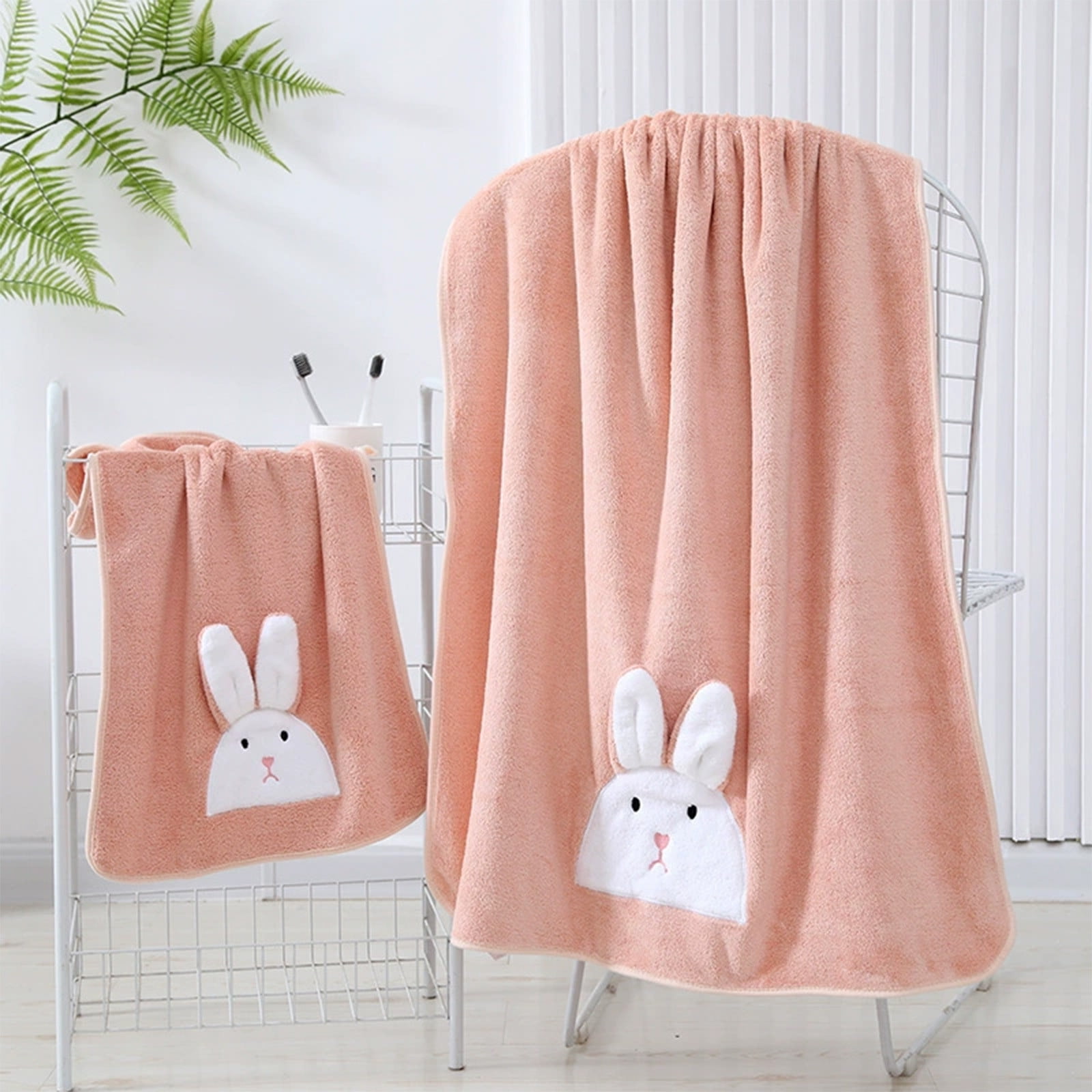 RBCKVXZ Easter Bunny Corals Velvet Bath Towel & Face Towel Set for Kids ...