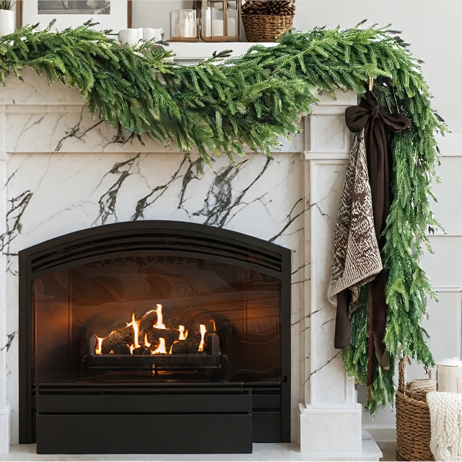 RBCKVXZ 6 Feet Christmas Cedar Garland Thick and Realistic Artificial ...