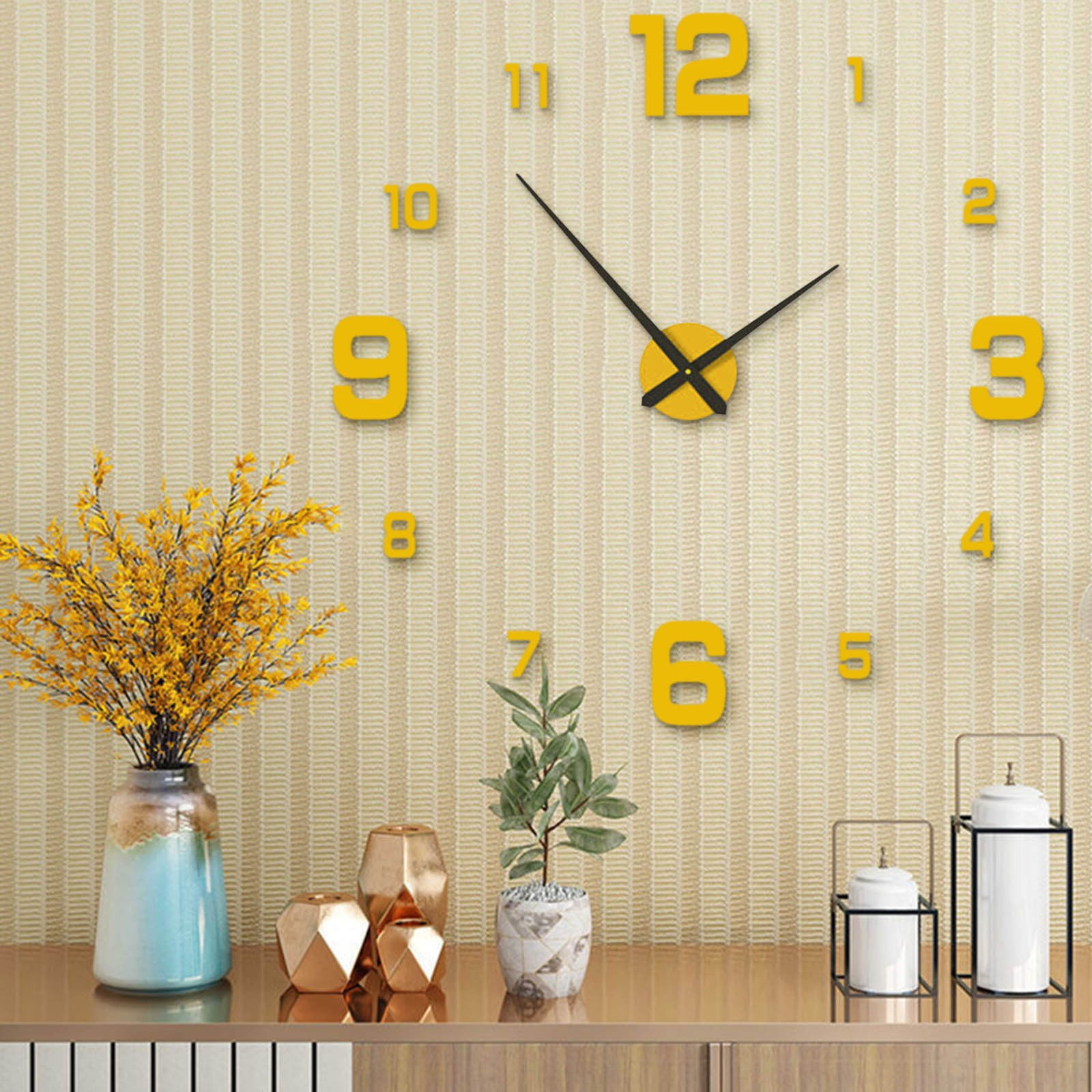 RBCKVXZ Home Decor,Large Wall Clock Watch DIY Sticker Wall Clocks Pared ...