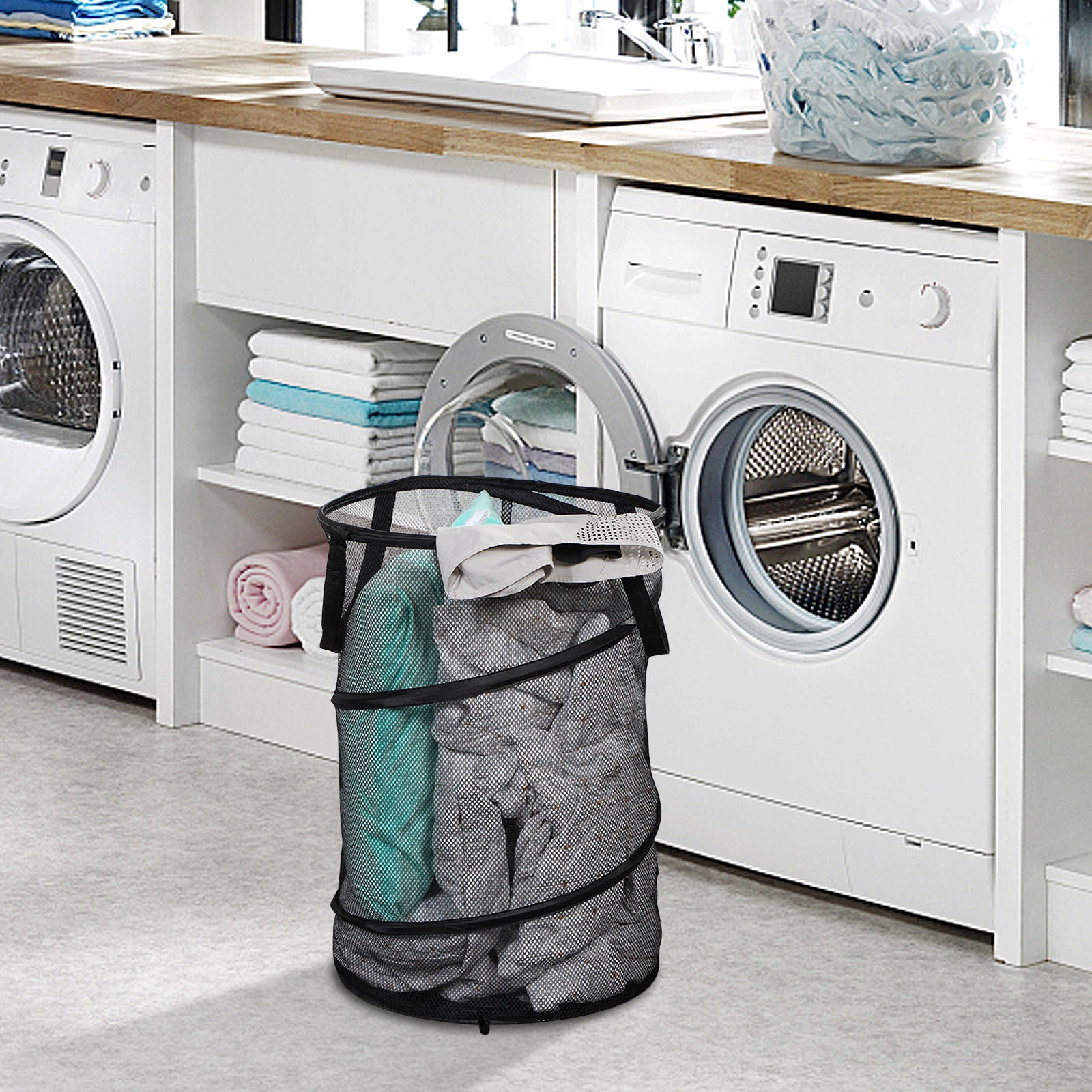 RBCKVXZ Large Collapsibley Laundry Basket Foldable Mesh Pops Up Hamper ...