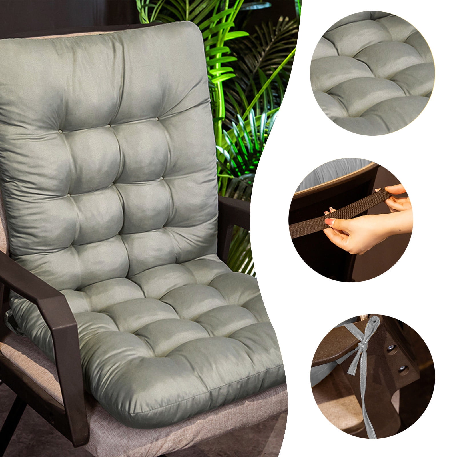 RBCKVXZ Outdoor Rocking Chair Cushion - 18 x 18 Seat/Back Pad for Patio ...