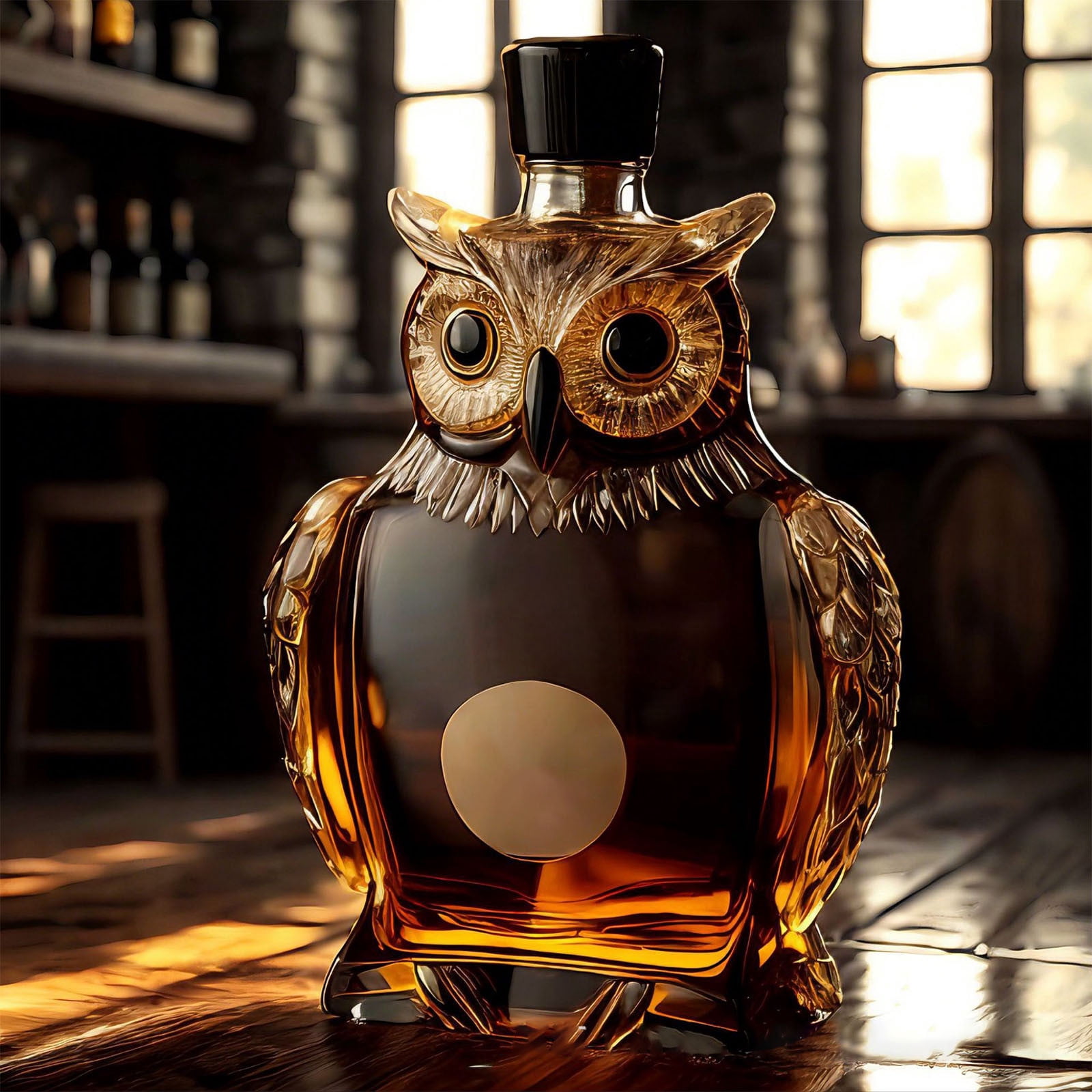 RBCKVXZ Owl Whiskey Glasses, 125ml Funny Owl Head Whiskey Bottle ...