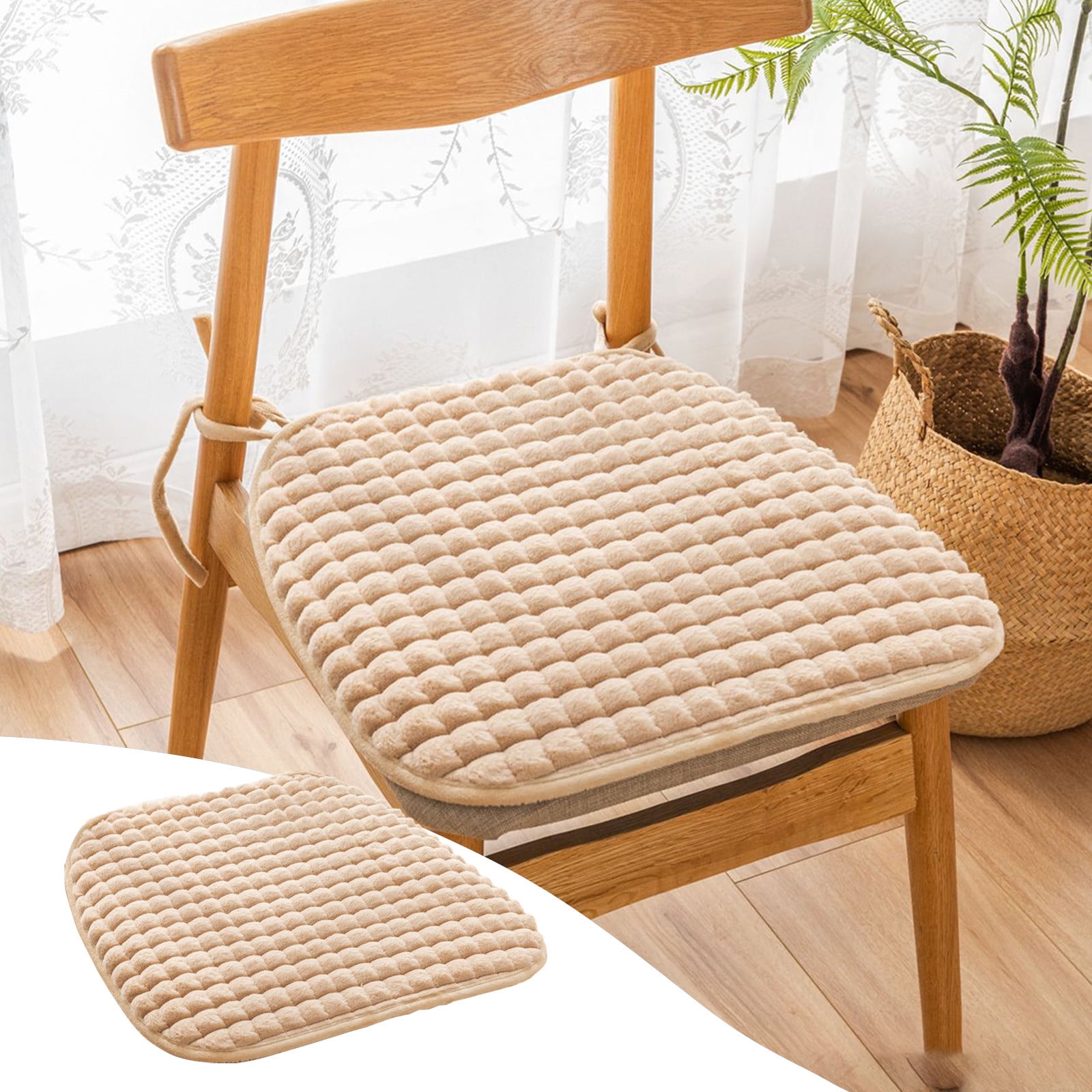 RBCKVXZ Soft Plush Chair Pads with Ties, U-Shaped Seat Cushion for Car ...