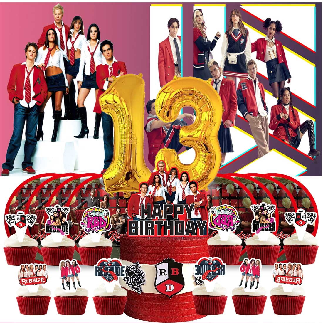 RBD Rebelde Balloons Party Supplies 13th Decor Tableware Birthday Cake ...