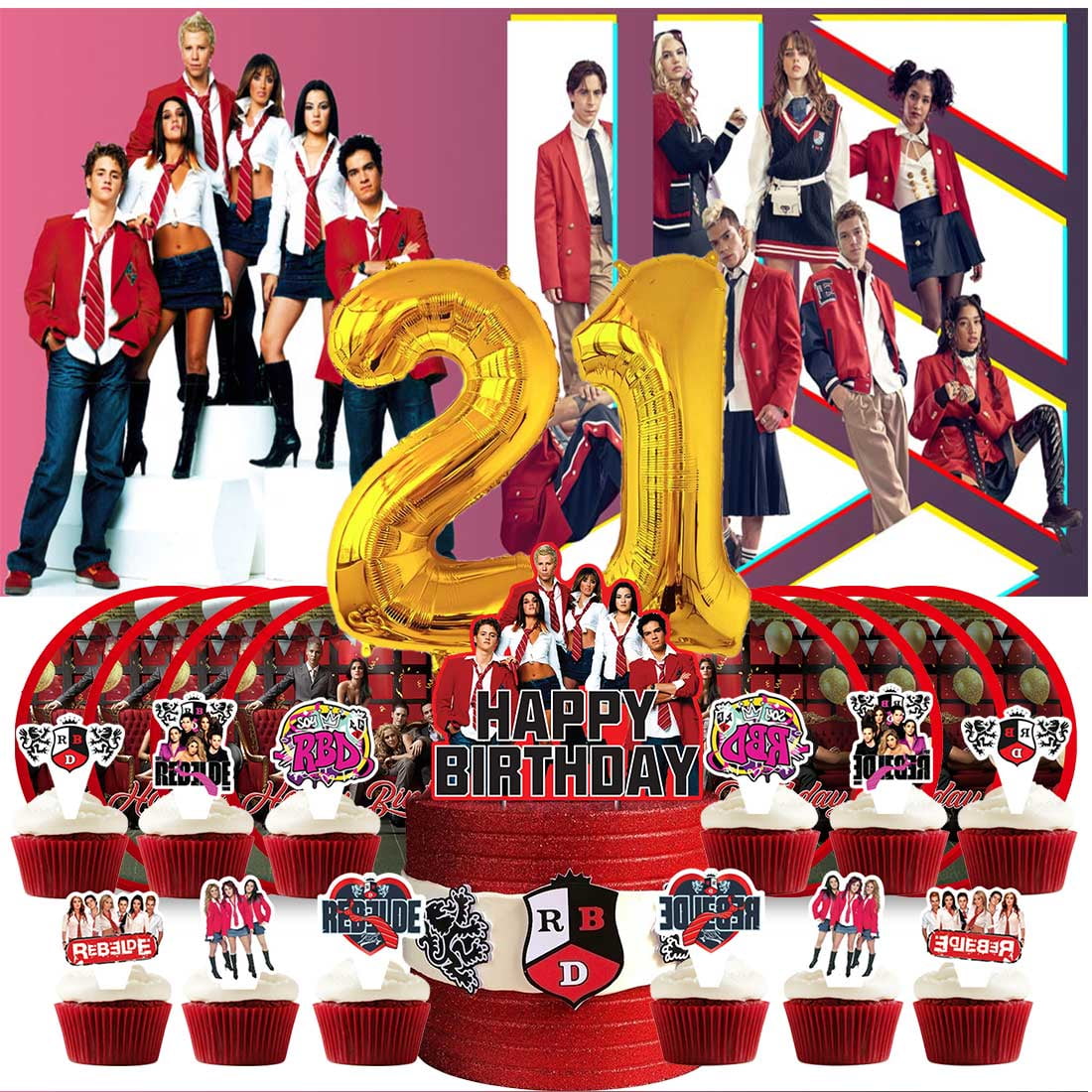 RBD Rebelde Balloons Party Supplies 21th Decor Tableware Birthday Cake ...