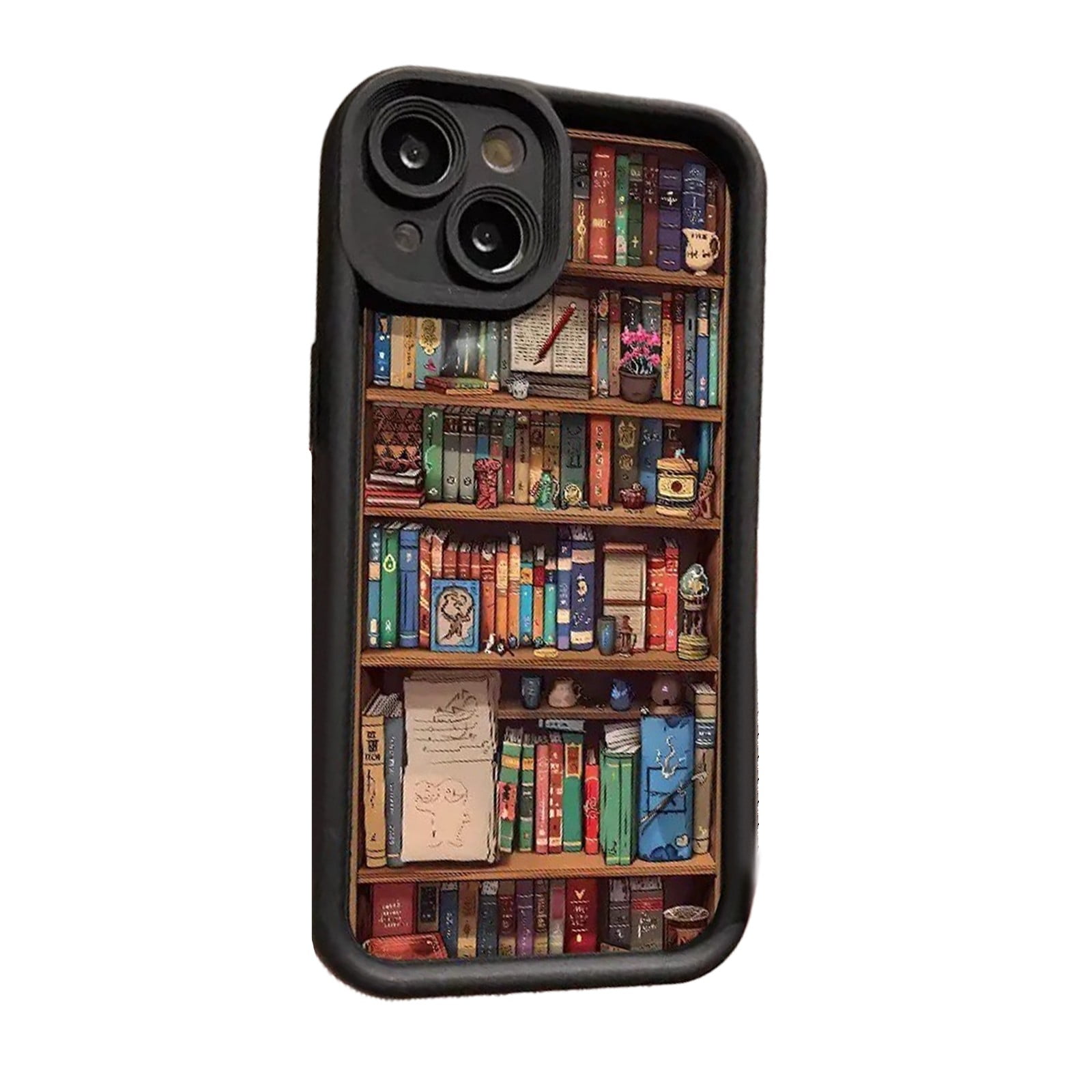 RBEK Cute Bookshelf TPU Phone Shockproof Soft Cover For Book Lovers ...