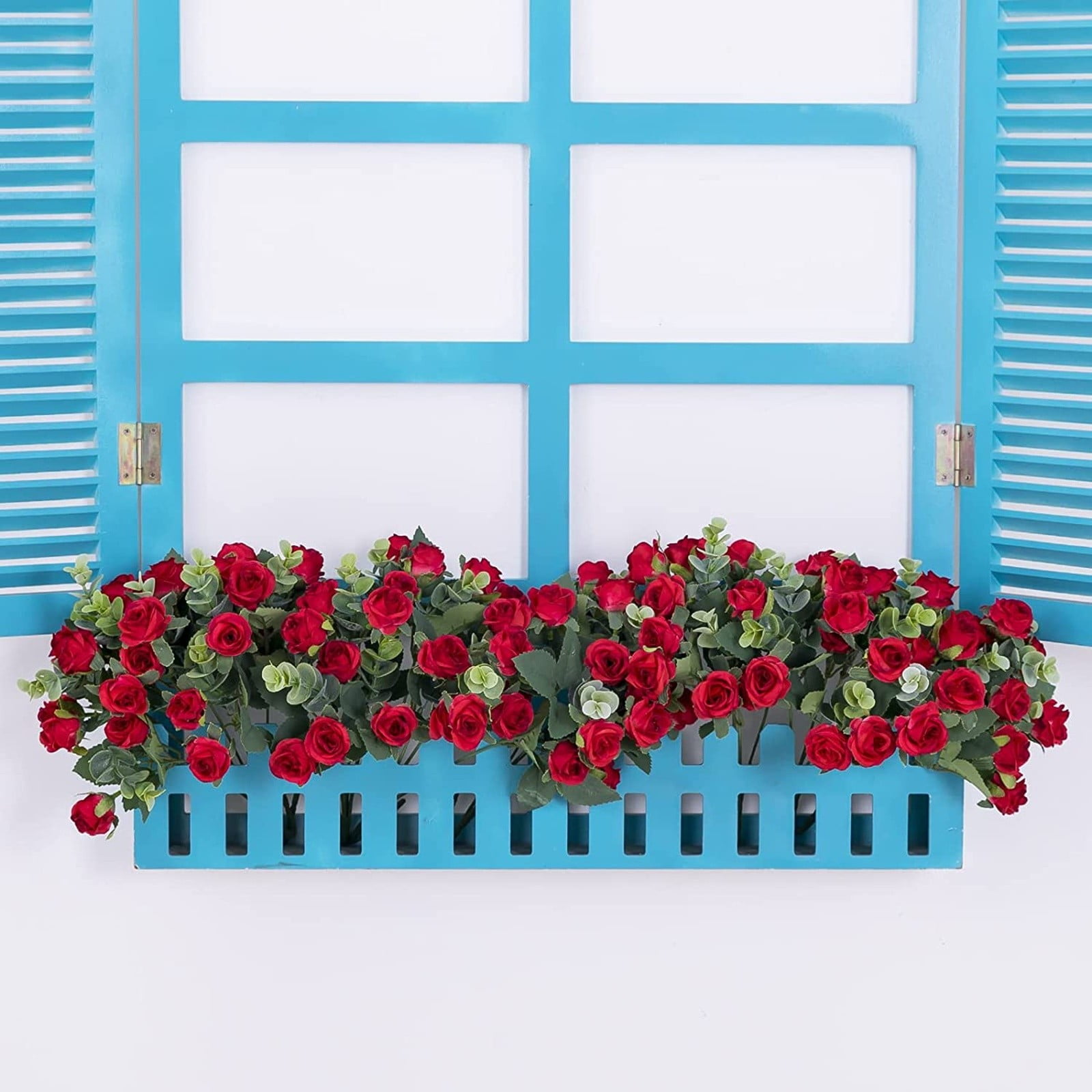 RBEK Faux Floral Arrangement Indoor Outdoor Simulation Rose Filling ...