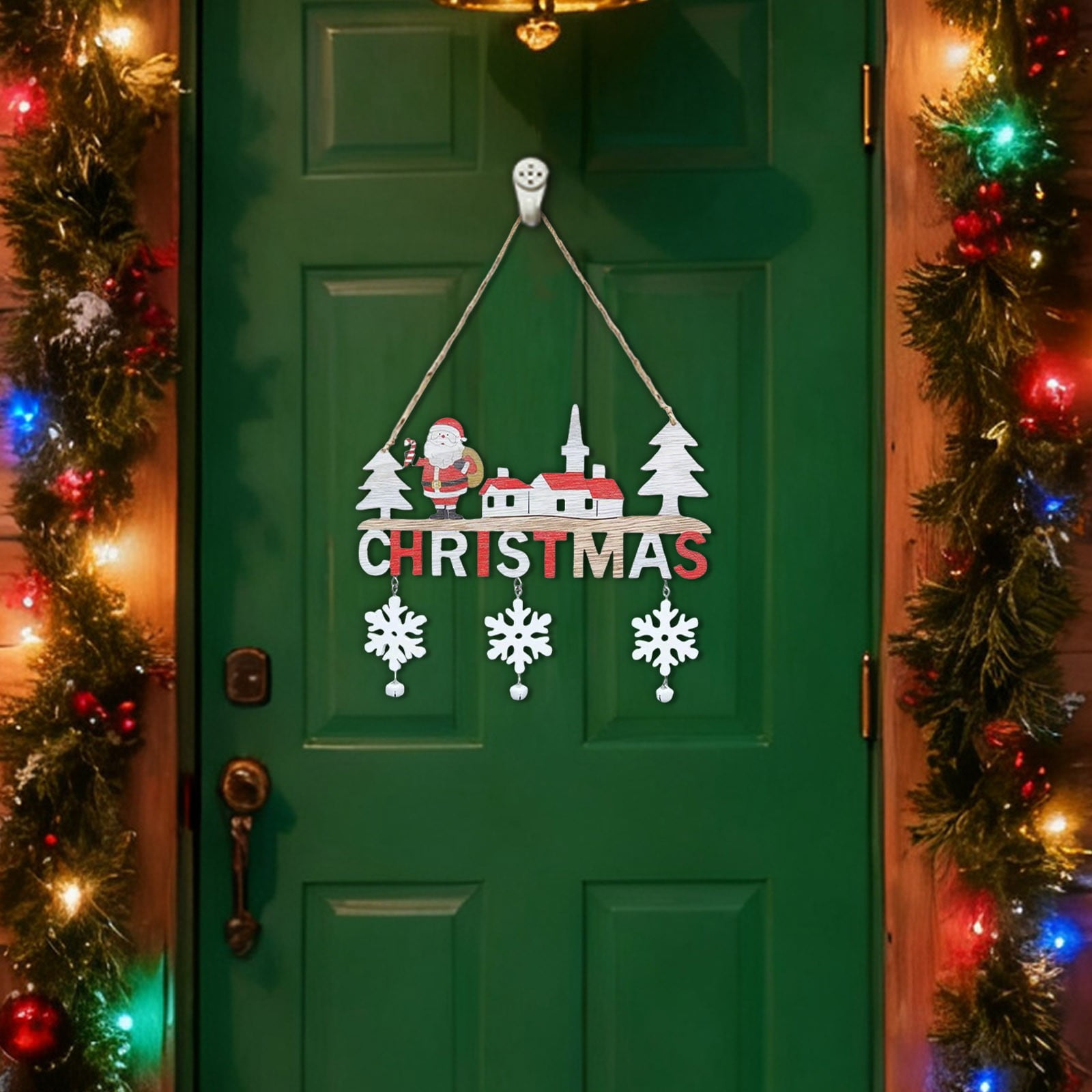 RBEK Festive Front Door Hanging Sign For Holiday Welcome Greeting ...