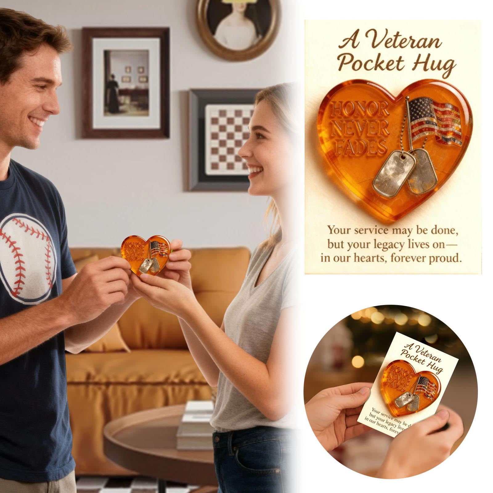 RBEK Veteran Pocket Hug & Veterans Day Heart Shape Veteran With ...