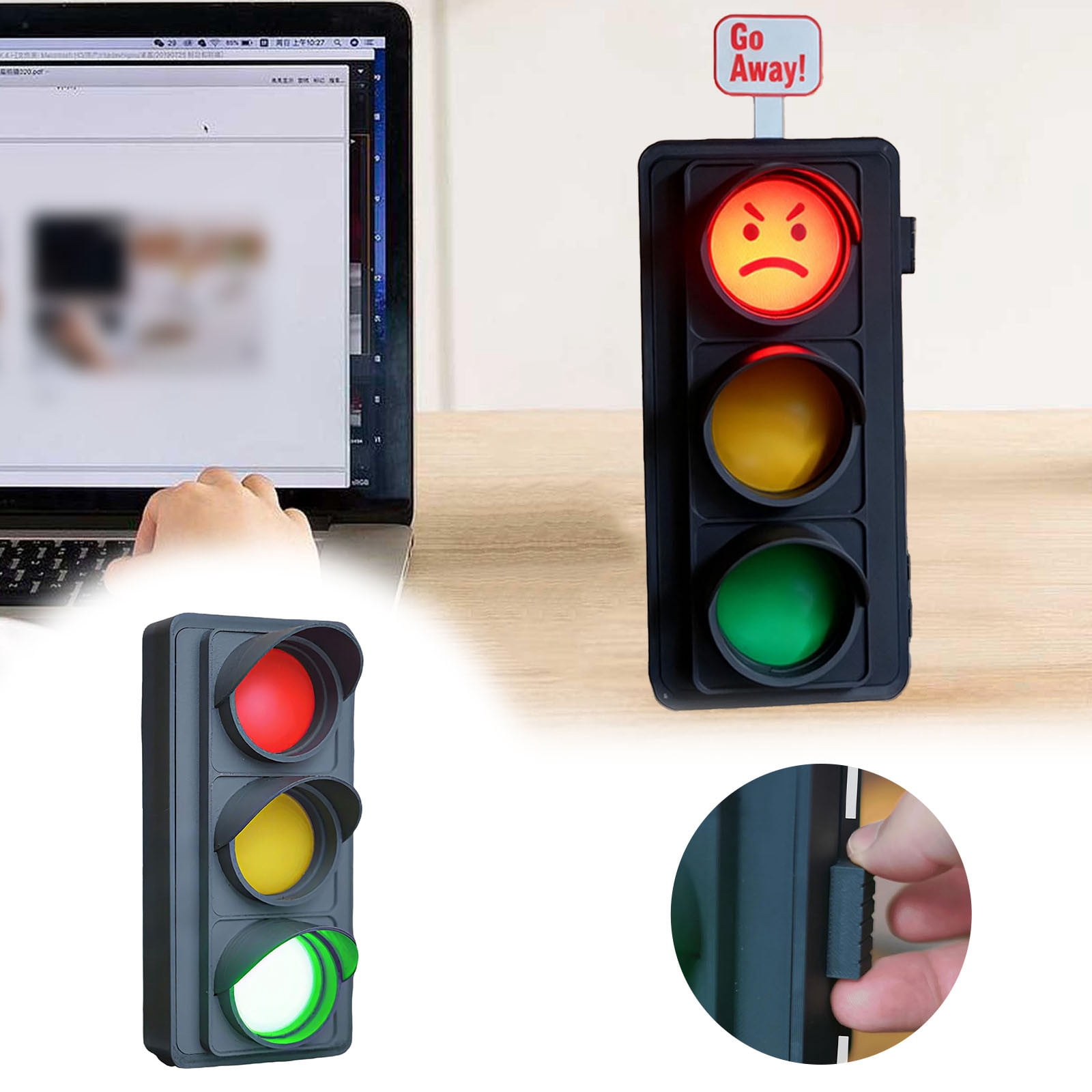 RBER 9.5-Inch Traffic Lights Lamp - 3-Mode Color Changing Stop Light ...