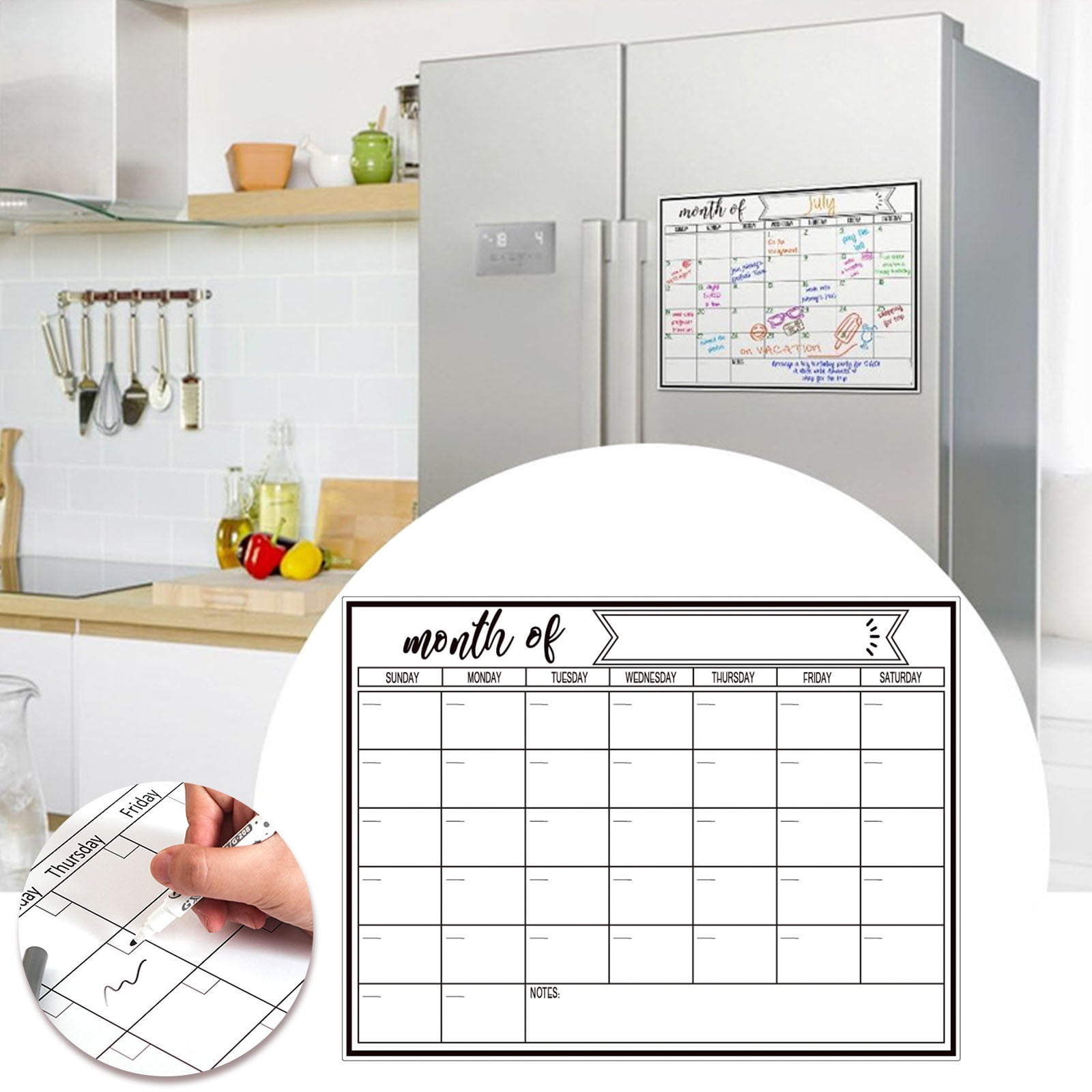 RBER Fridge Weekly Planner Fridge Whiteboard Calendar For Weekly Clear ...