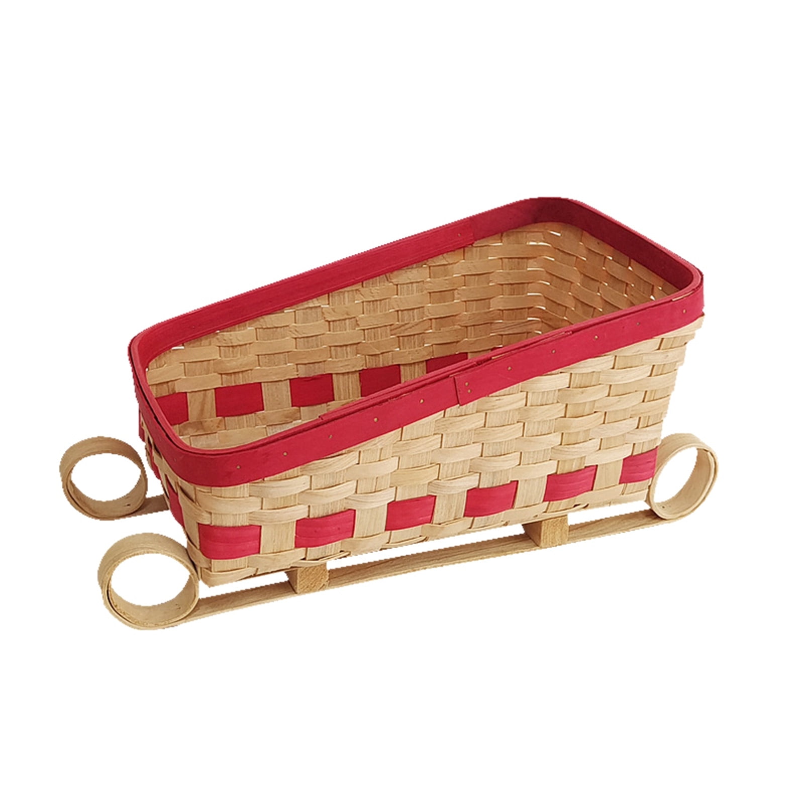 RBER Handwoven Sled Style Natural Wooden Storage For Home Organization ...