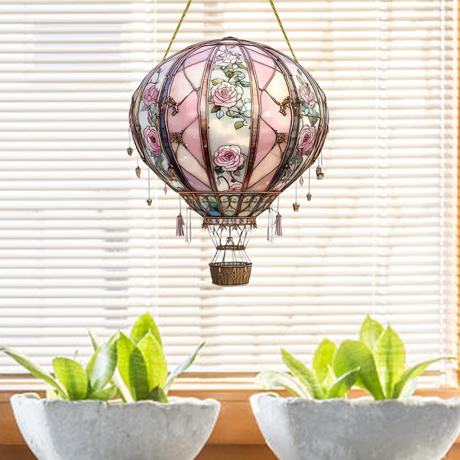 RBER Hot Air Balloon Solar Pendant With Flickering Flame Solar Hot Air ...