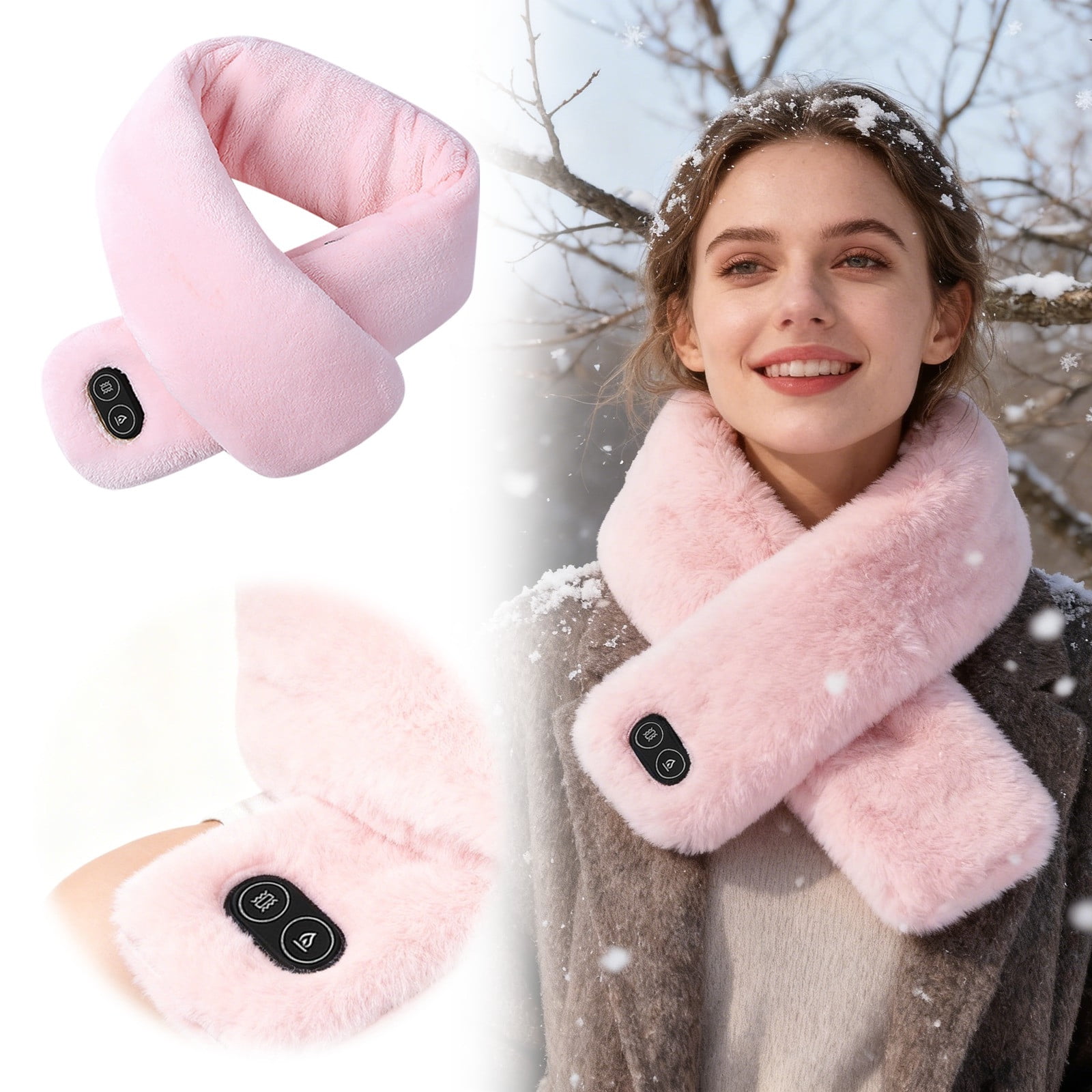 RBER Winter Wearable Heated Scarf With Adjustable Temperature Control ...
