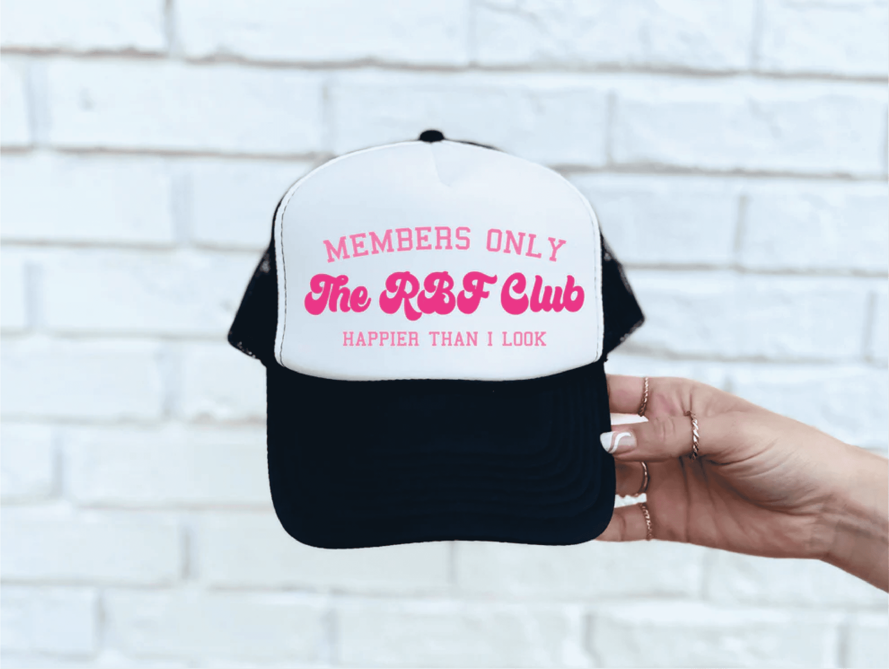 Southern Attitude Designs-RBF Club Black & White Unisex Foam Trucker ...