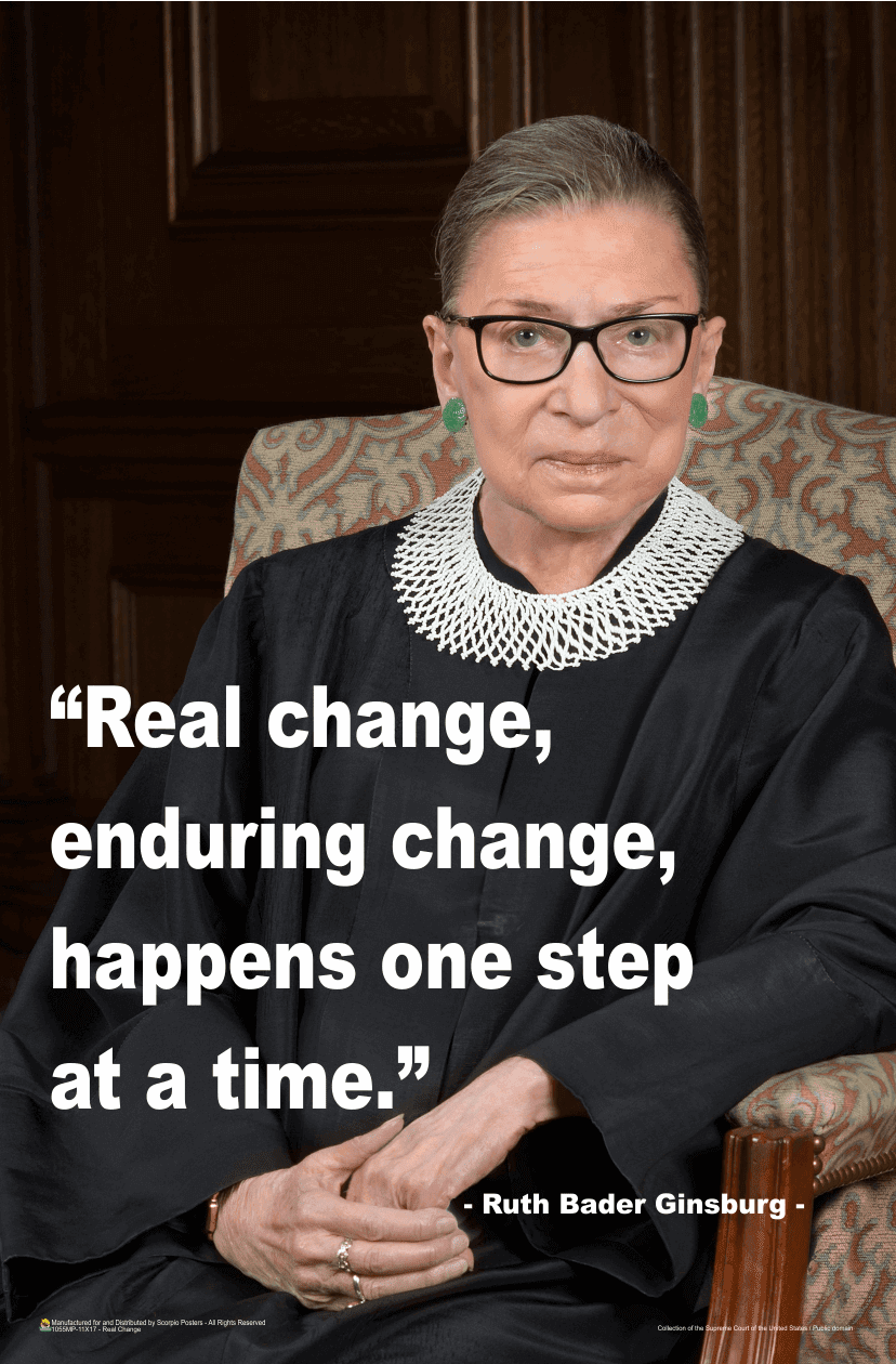 RBG - Real Change Poster - 11.5x17.5 - Laminated - Walmart.com