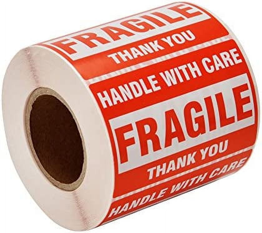 RBHK Fragile Stickers 2'' x 3'' Fragile - Handle with Care - Thank You ...