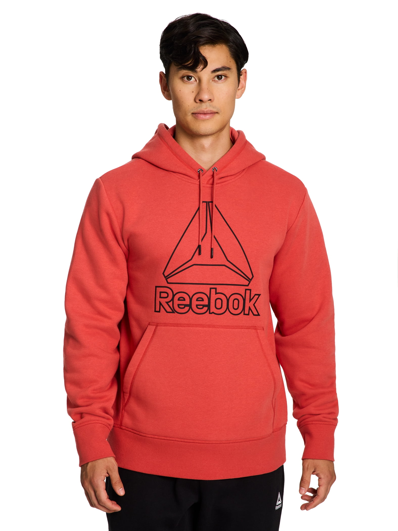 Reebok Men's and Big Men's Big Logo Fleece Hoodie Sweatshirt, Sizes XS ...