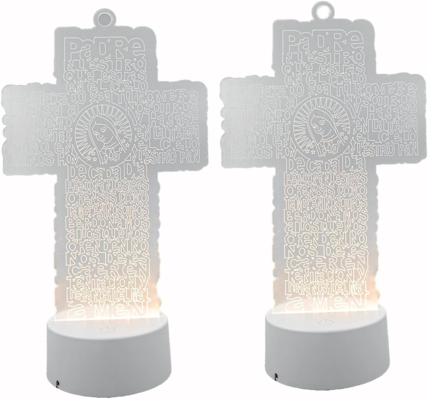 RBN Lady Guadalupe Guardian Angel Cross LED 7 Multi Color Cutout ...