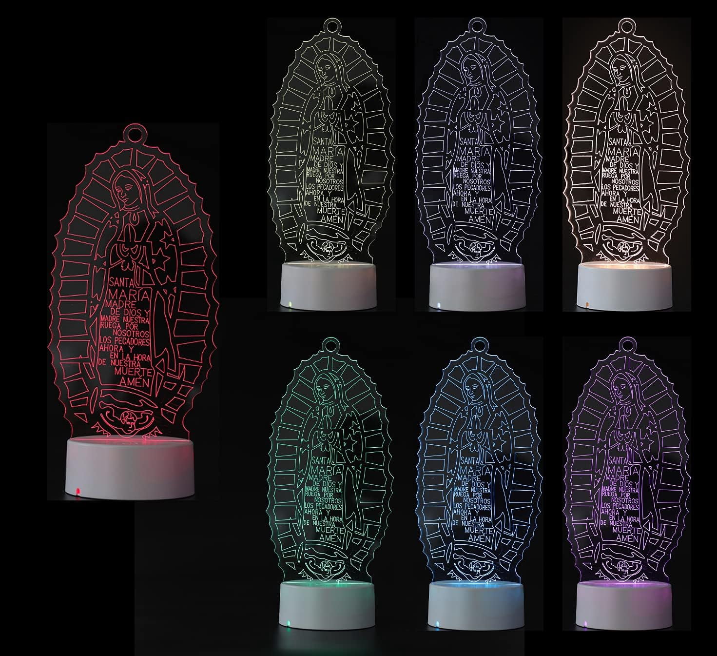 RBN Virgen De Guadalupe LED Multi Color Light Cutout Baptism ...