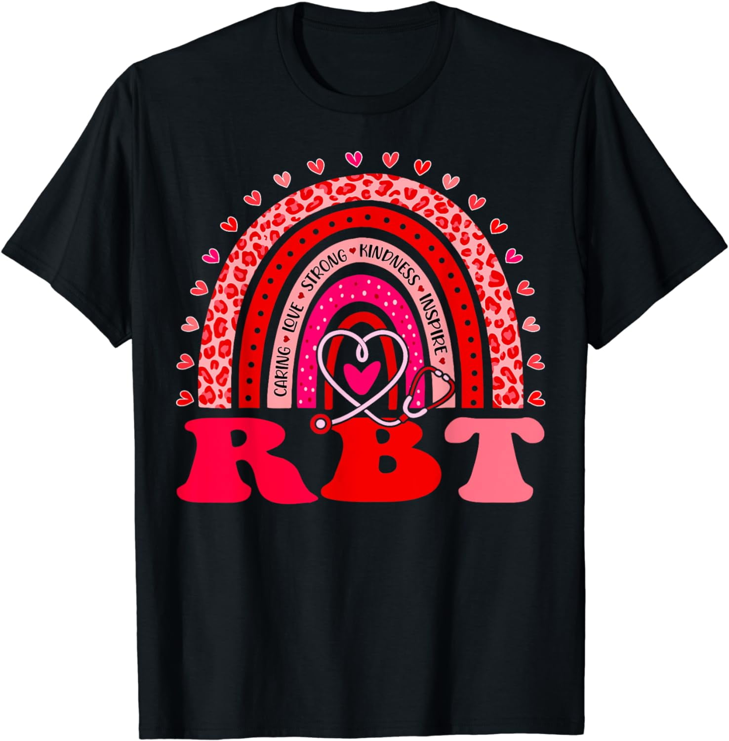 RBT ABA Therapy Rainbow Leopard Print Valentines Day Nurse T-Shirt ...