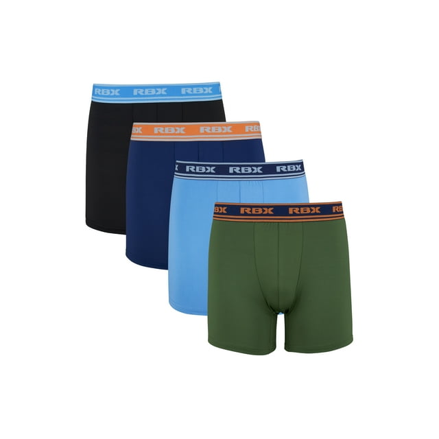 RBX Active Men's 4-Pack Quick Drying Performance Mesh Boxer Briefs ...