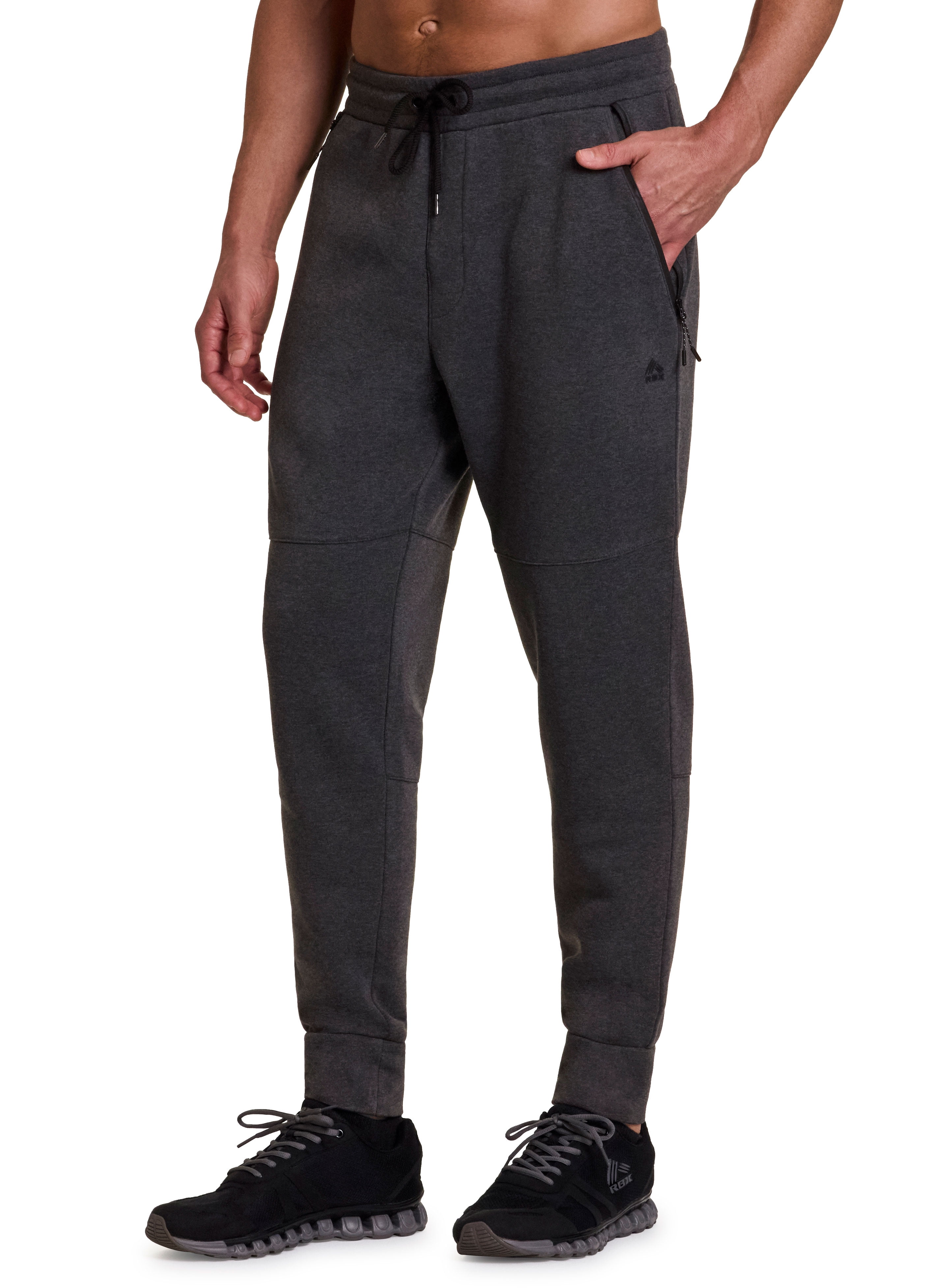 RBX Active Men's Fleece Jogger Sweatpants With Waterproof Zipper ...
