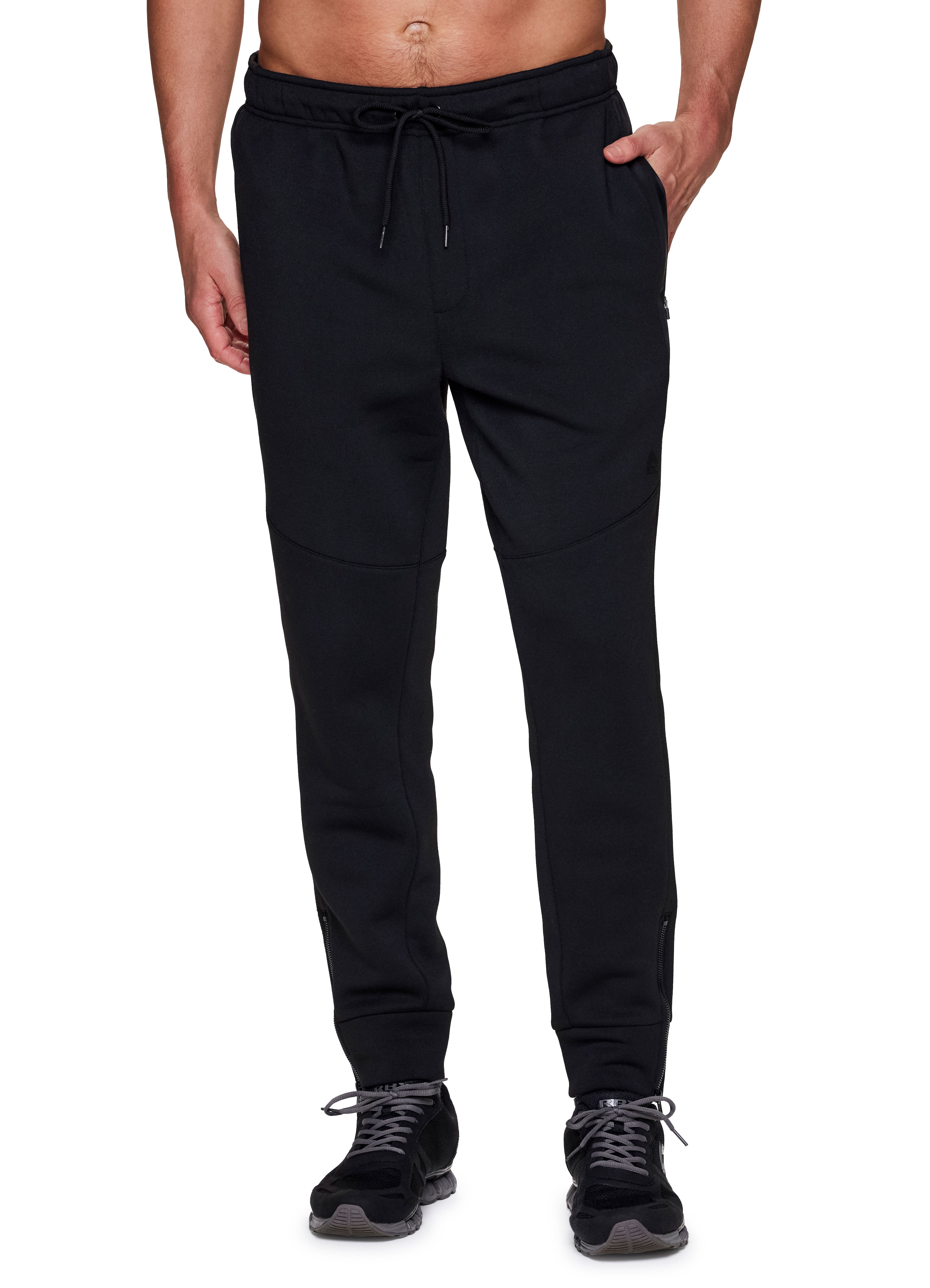 RBX Active Men's Fleece/Woven Jogger Sweatpants with Bonded Zip Pockets ...