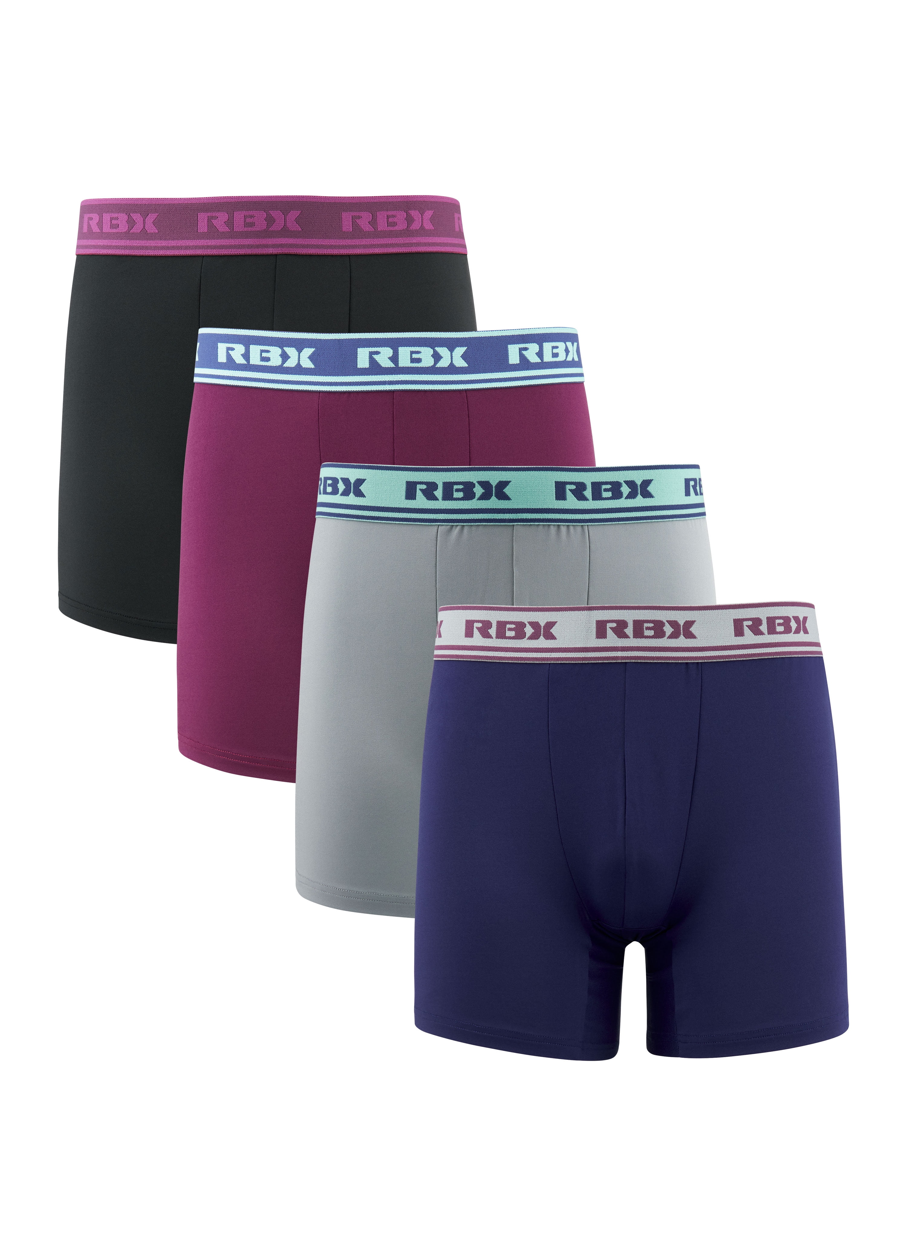 RBX Active Men's Quick Drying Performance Boxer Briefs, Assorted Colors ...