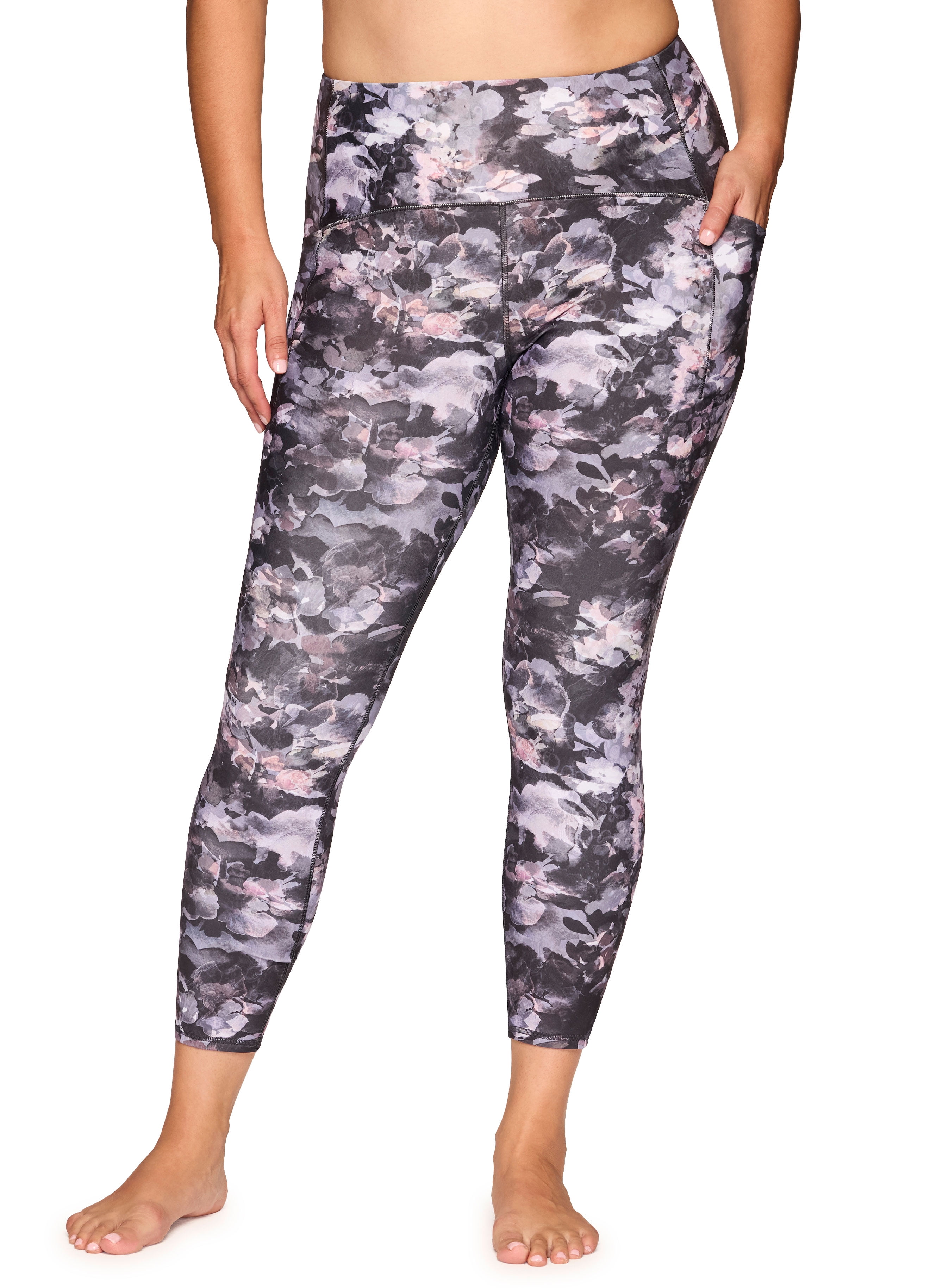 RBX Active Plus Size Feminine Watercolor Floral Full Length Legging ...